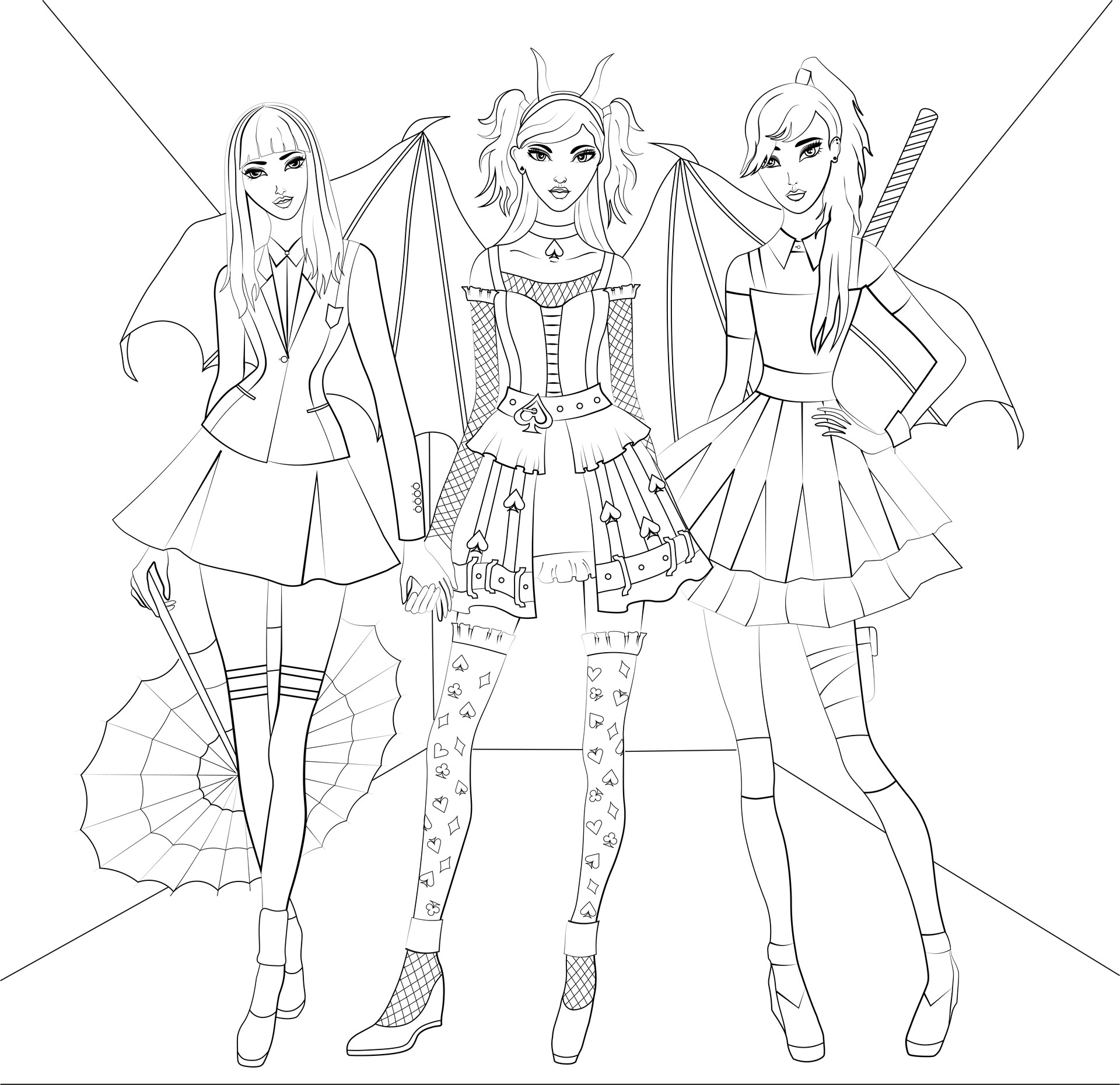 evie and mal coloring pages