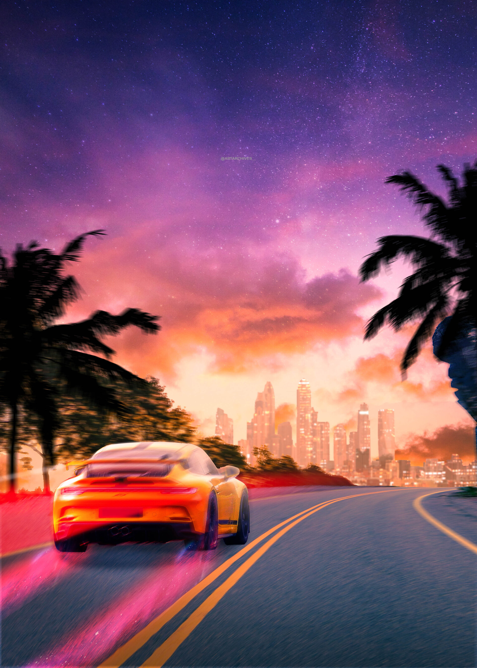 ArtStation - Wave Color Porsche