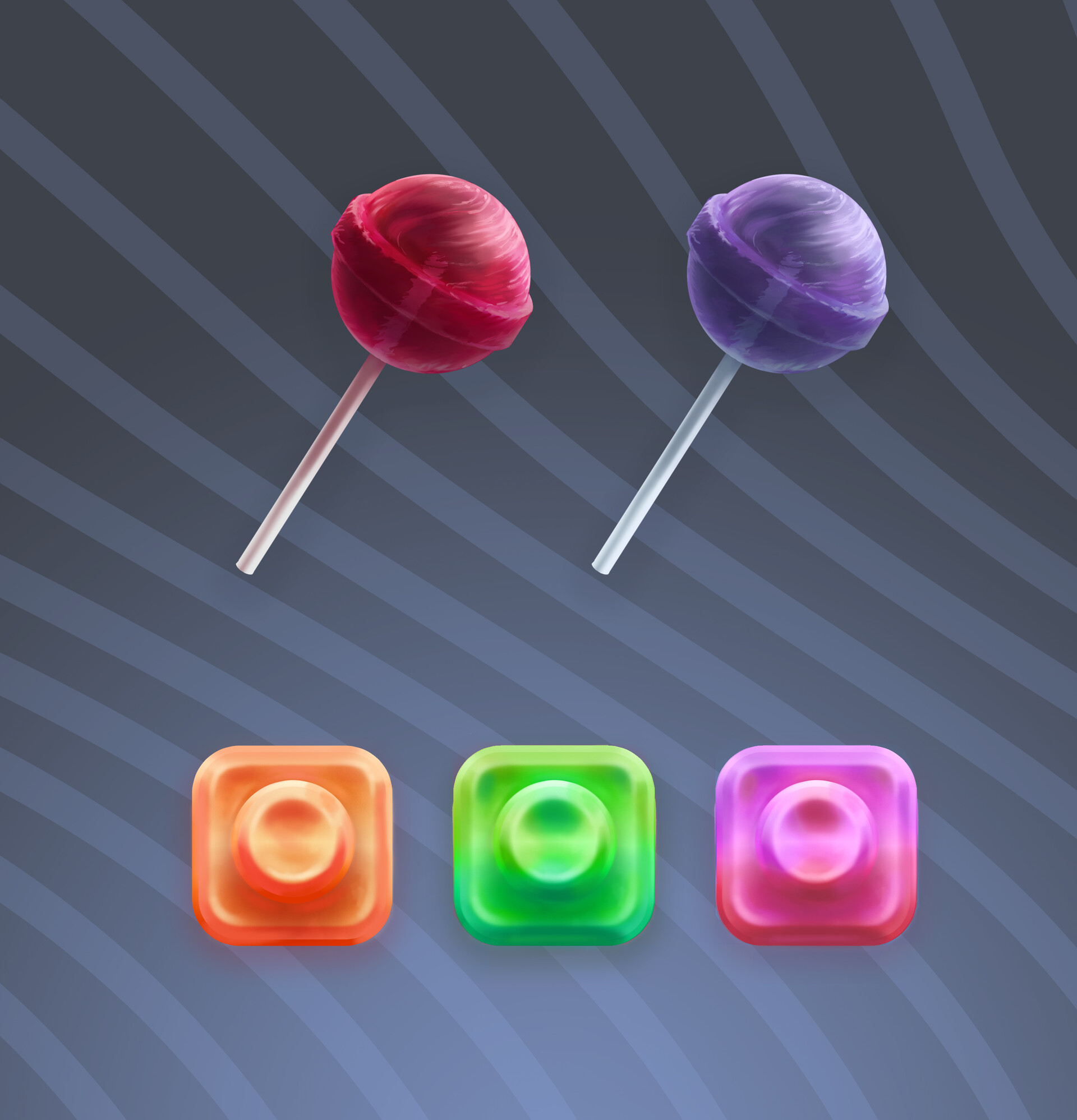 ArtStation - Mobile game style candies
