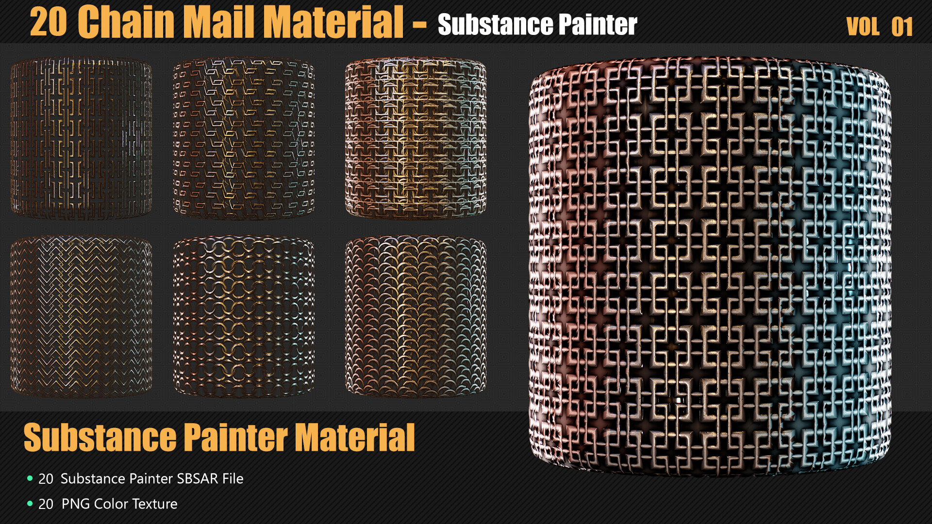 ArtStation - 20 Chain Mail Materials In Substance Painter