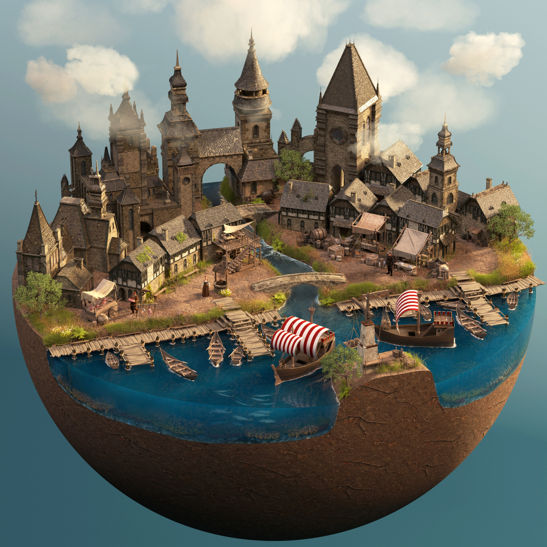 Kseniia Dobretska - Medieval Town