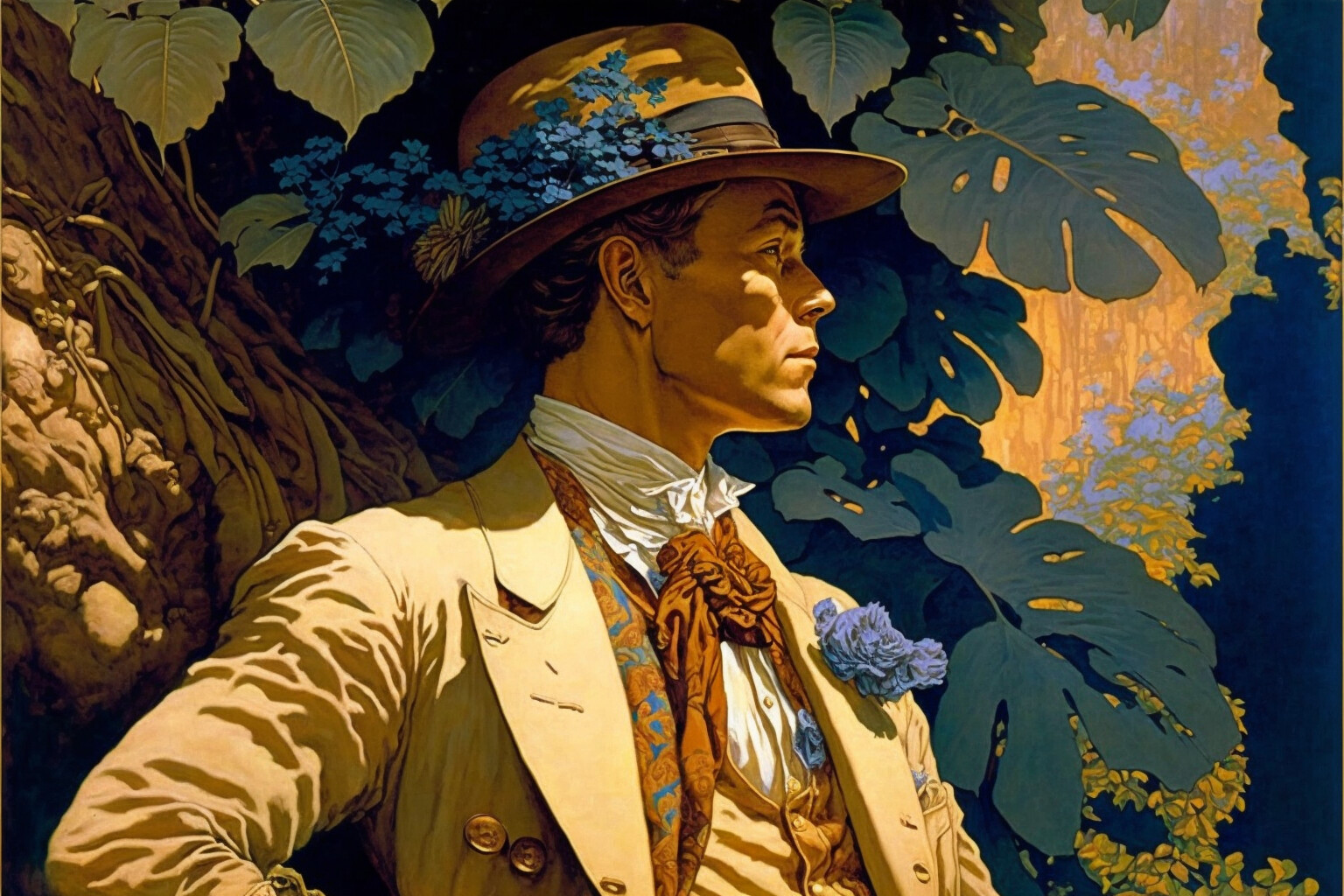 ArtStation - Jay Gatsby in the style of Maxfield Parrish 01