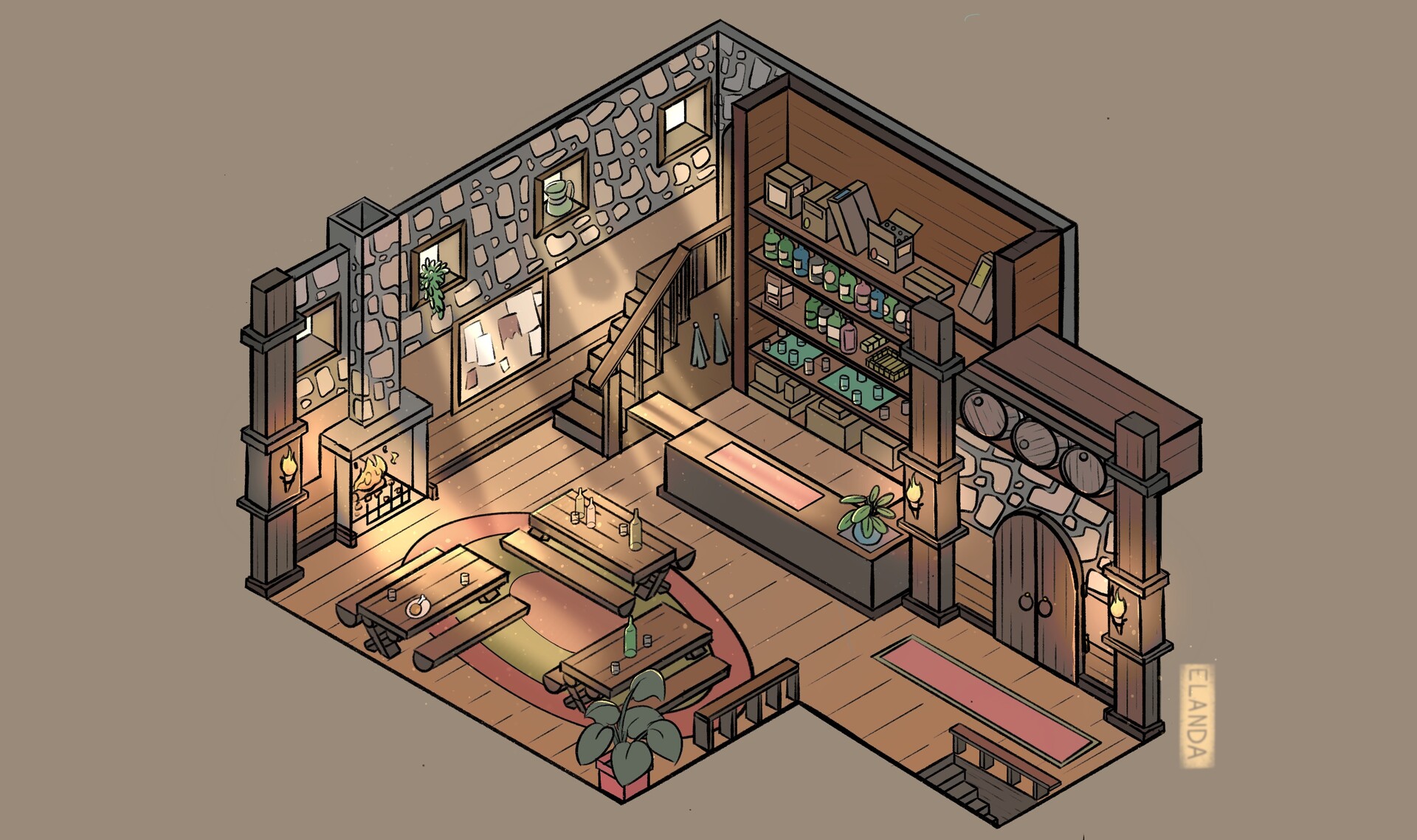 ArtStation - Concept of a tavern