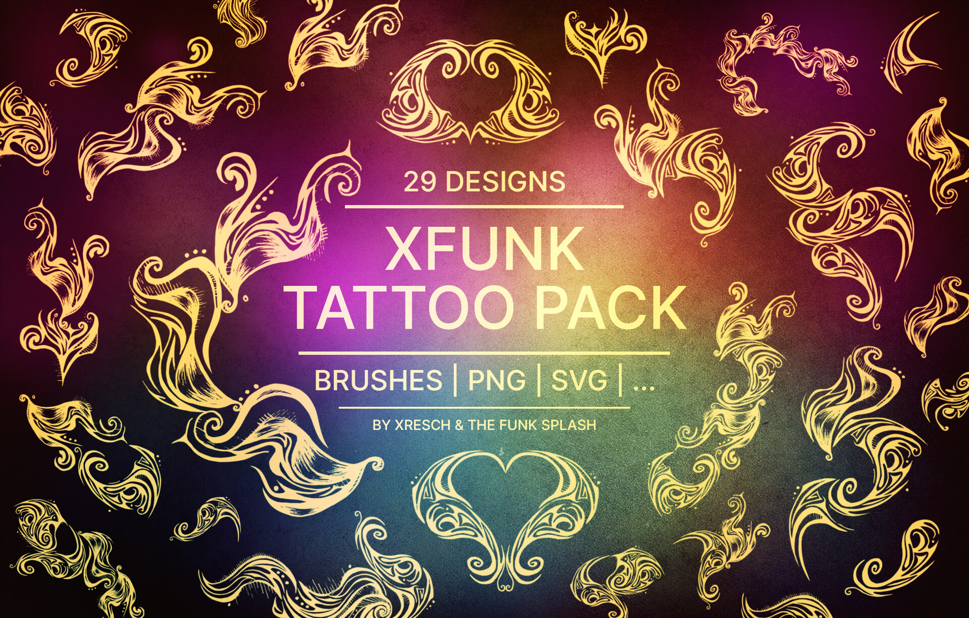 ArtStation - XFunk Tattoo Pack (Vector, PNG, Brushes)