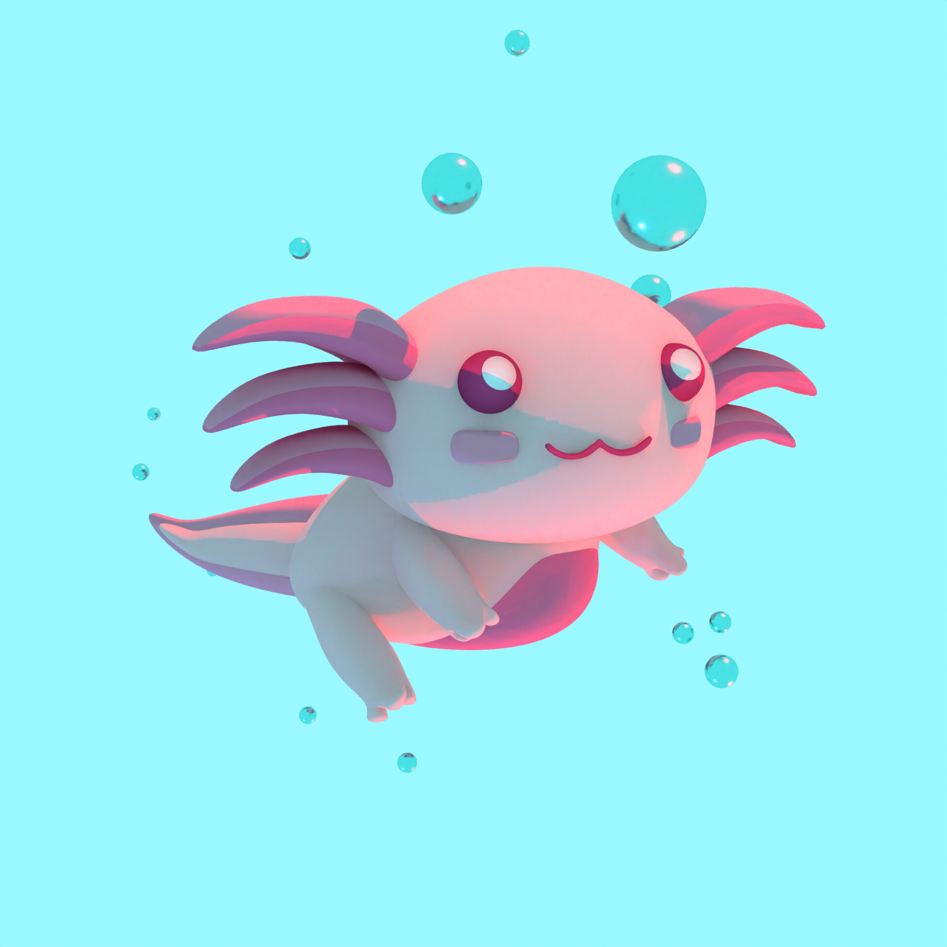 ArtStation - Cute Axolotl - Blender #003