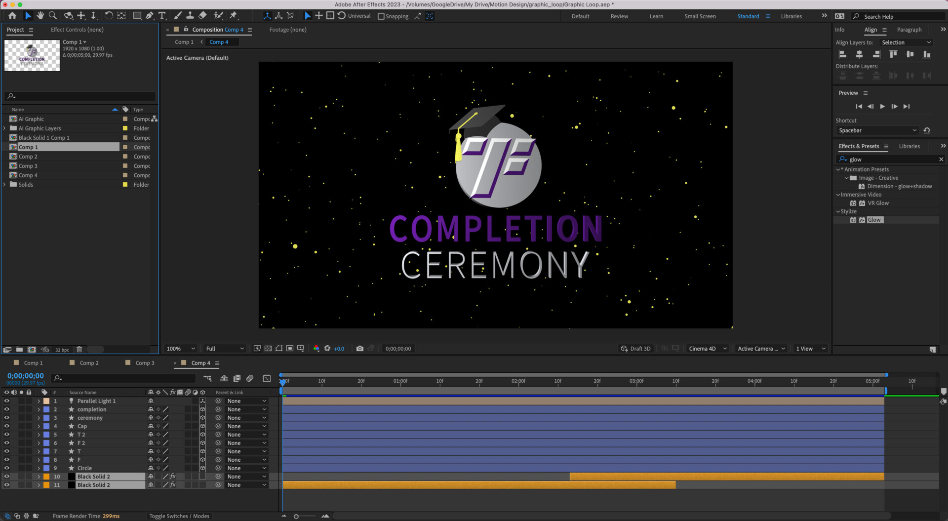 Samantha Schrupp - Animated Graphic Loop for FT Graduation Ceremony