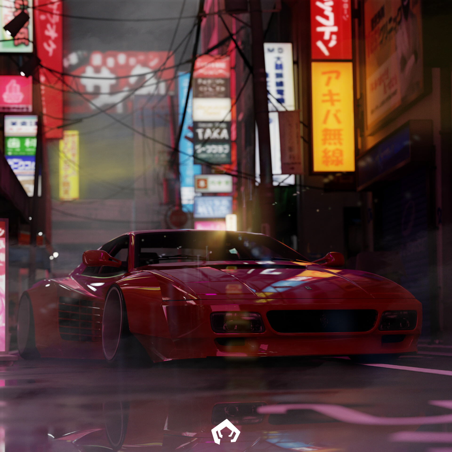ArtStation - FERRARI TESTAROSSA stance widebody prod by CSADesign