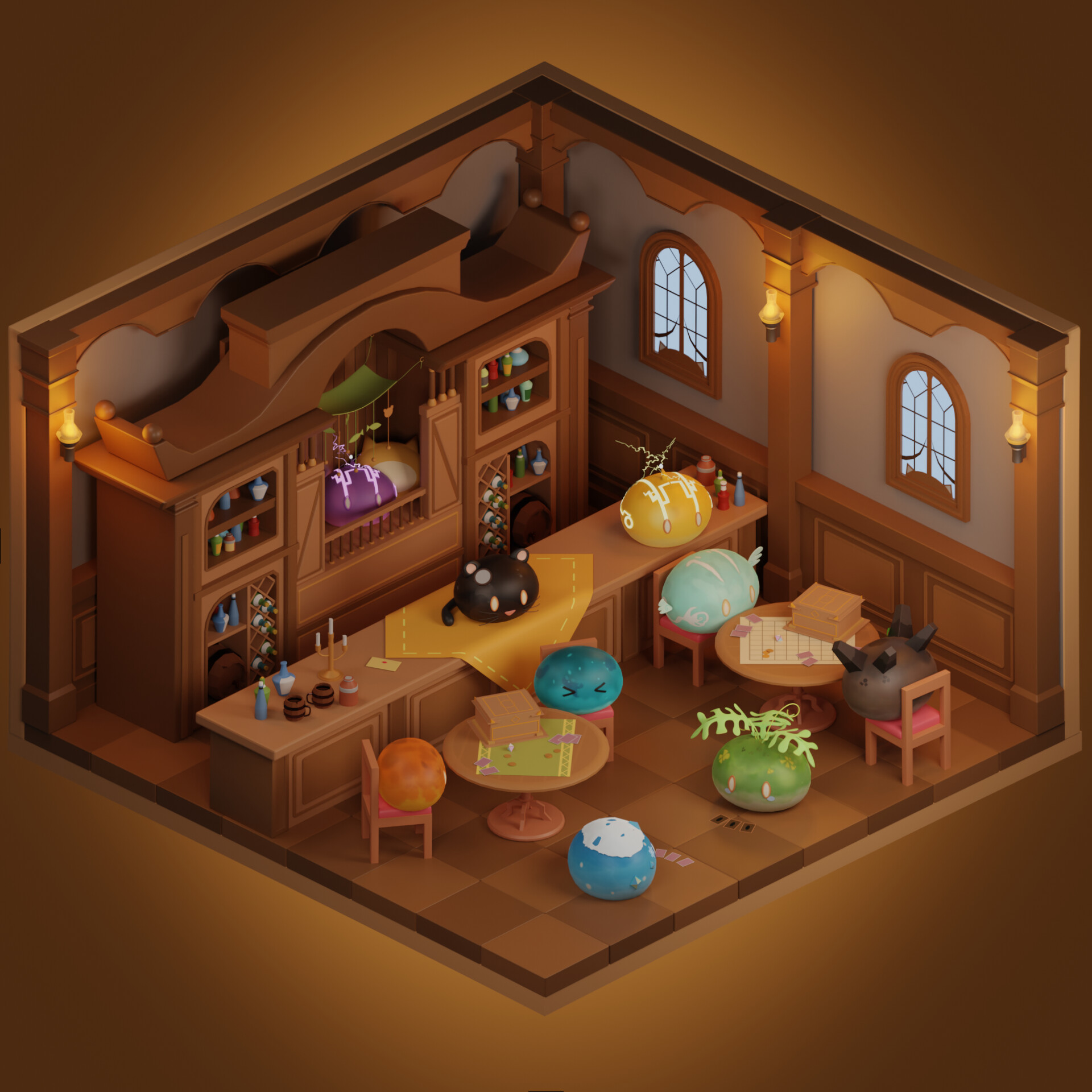 ArtStation - Slime Adventures: "Trying Out The Genius Invocation TCG!"