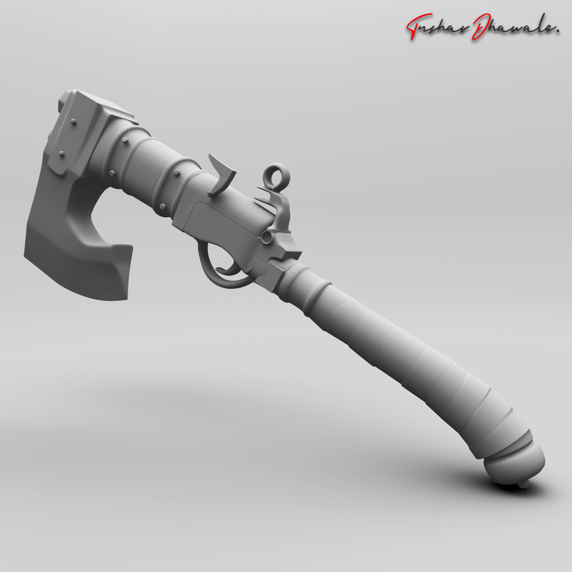ArtStation - Axe Gun 3D Model