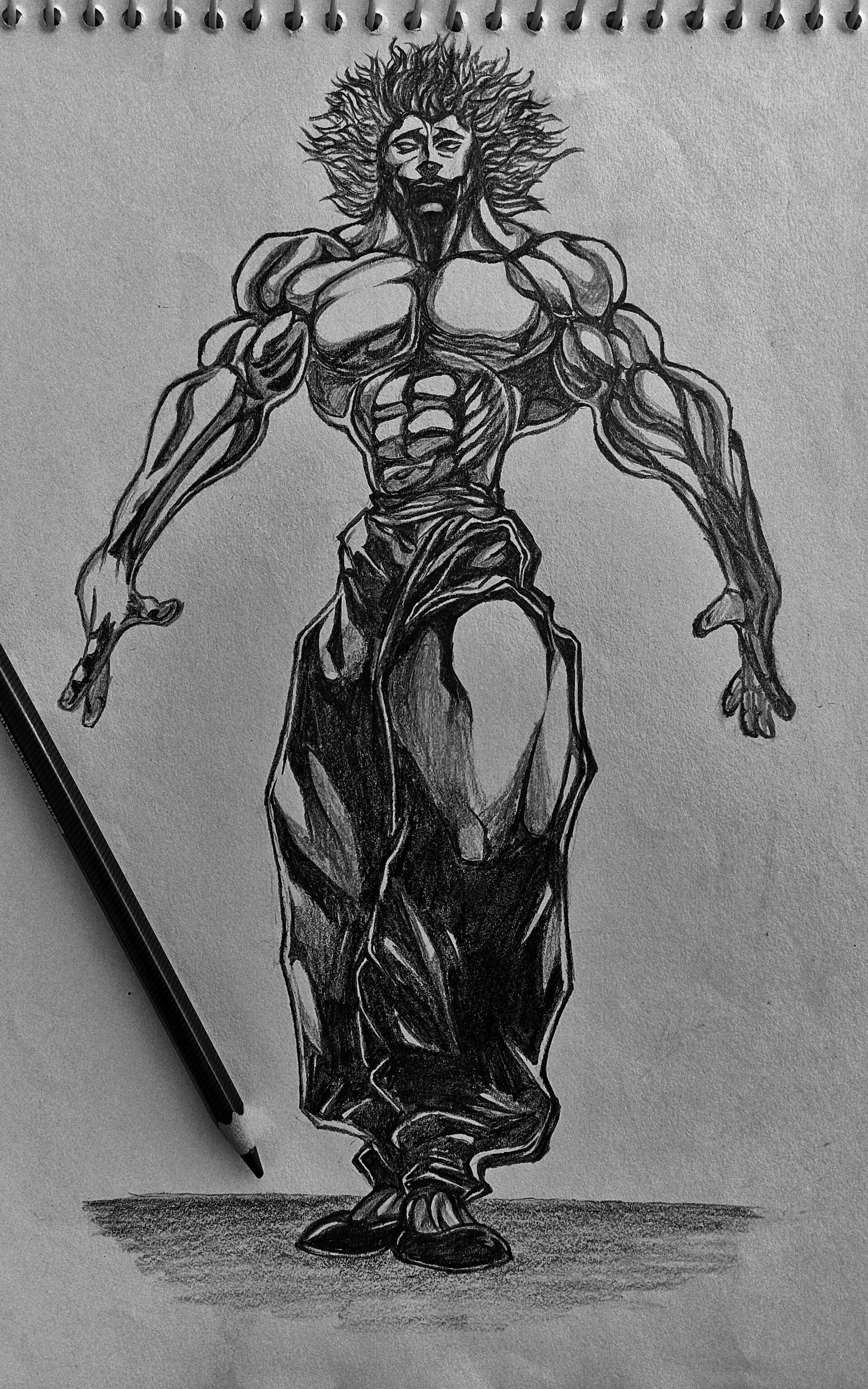 ArtStation - Hanma Yujiro' sketch art by Tre-rex