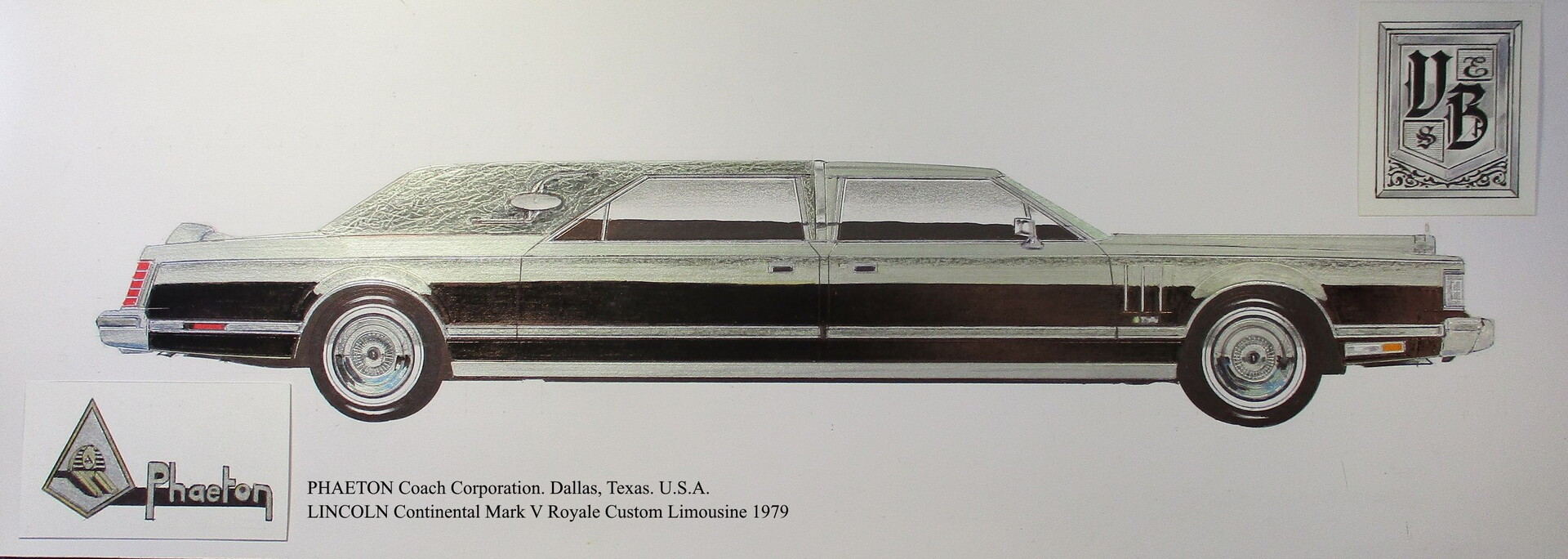 ArtStation - PHAETON Coach Corporation. LINCOLN Continental Mark V Royale Custom Limousine 1979.