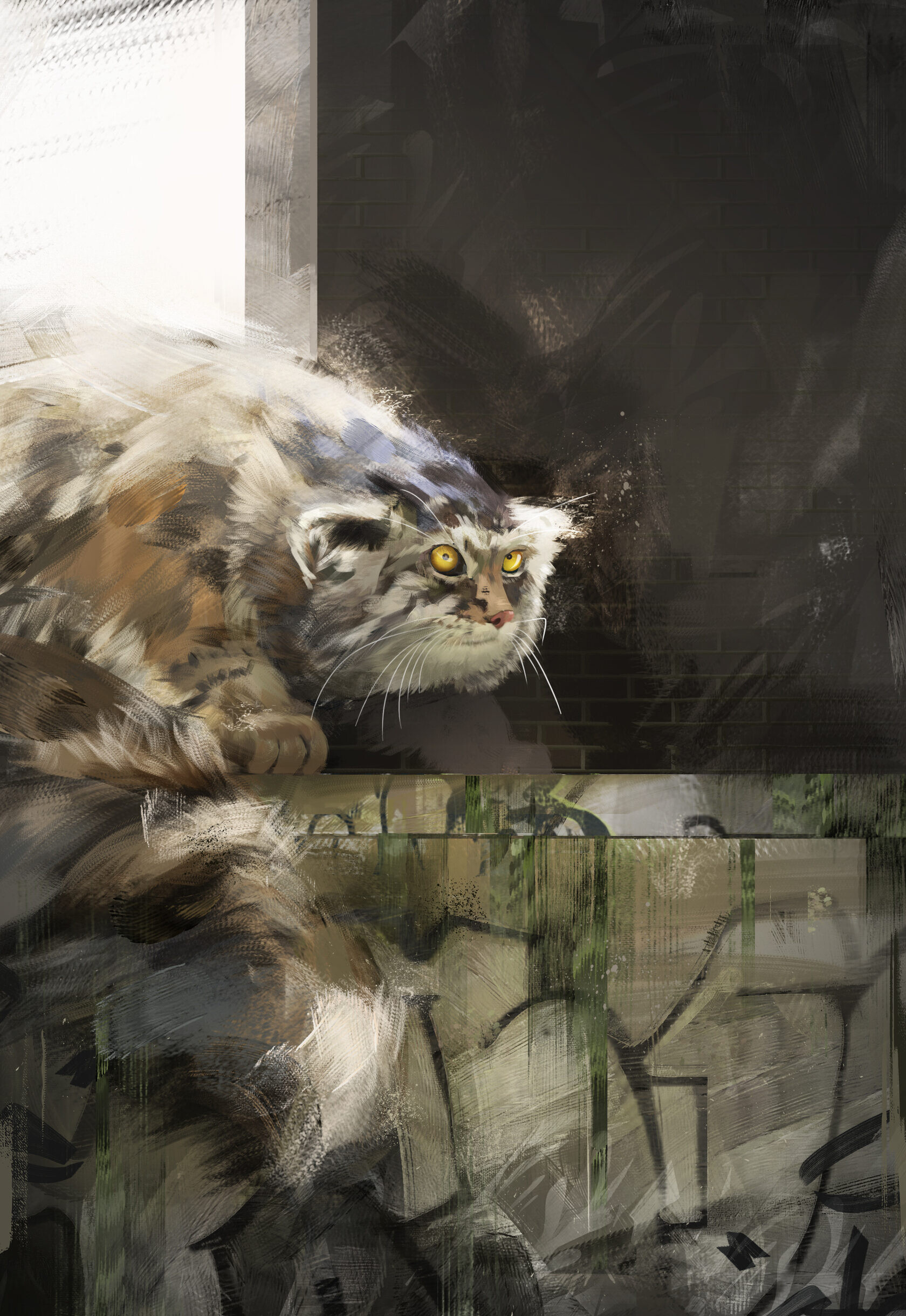 ArtStation - 2D industrial cat sketch