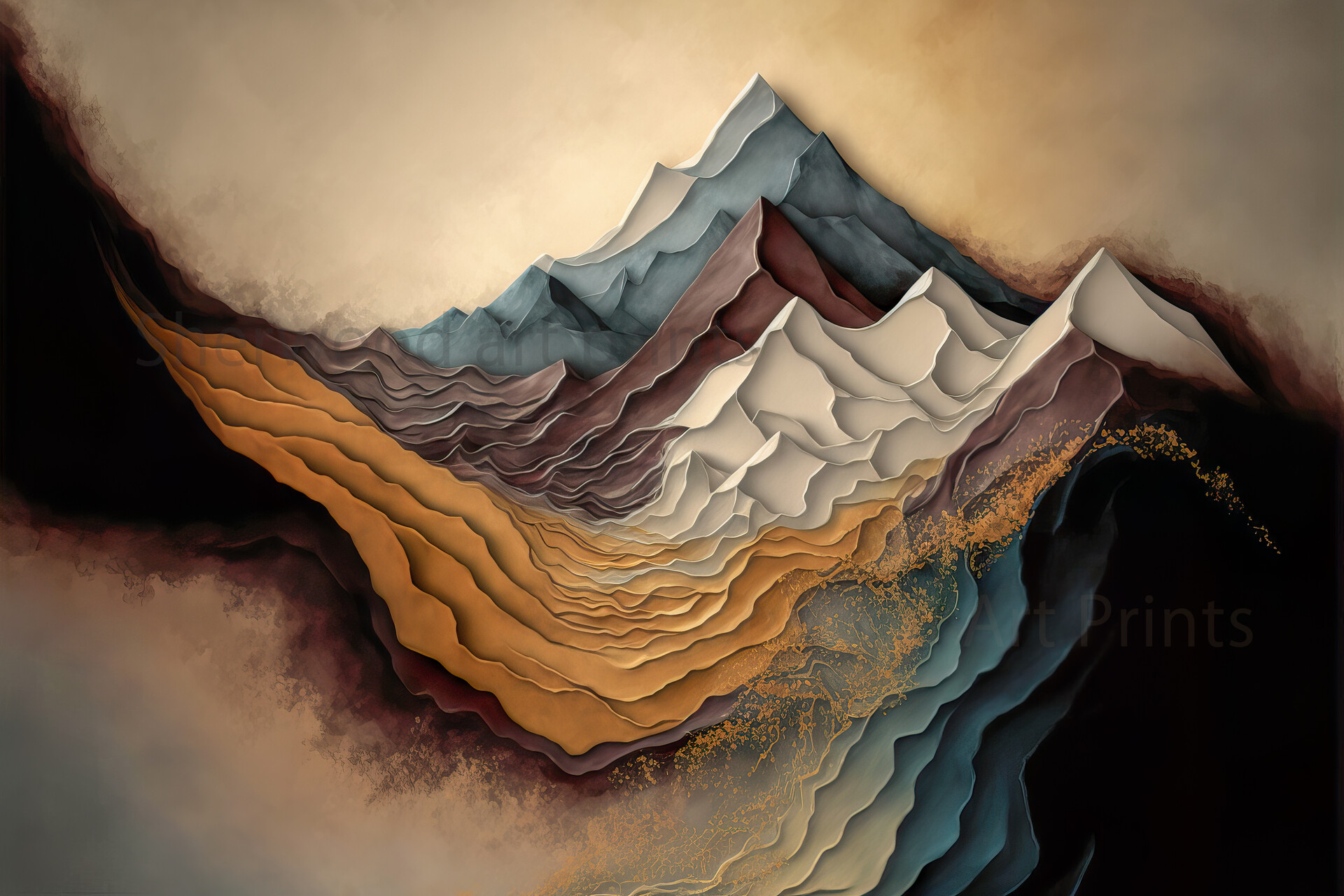 ArtStation - Abstract Mountains in Earth Tones