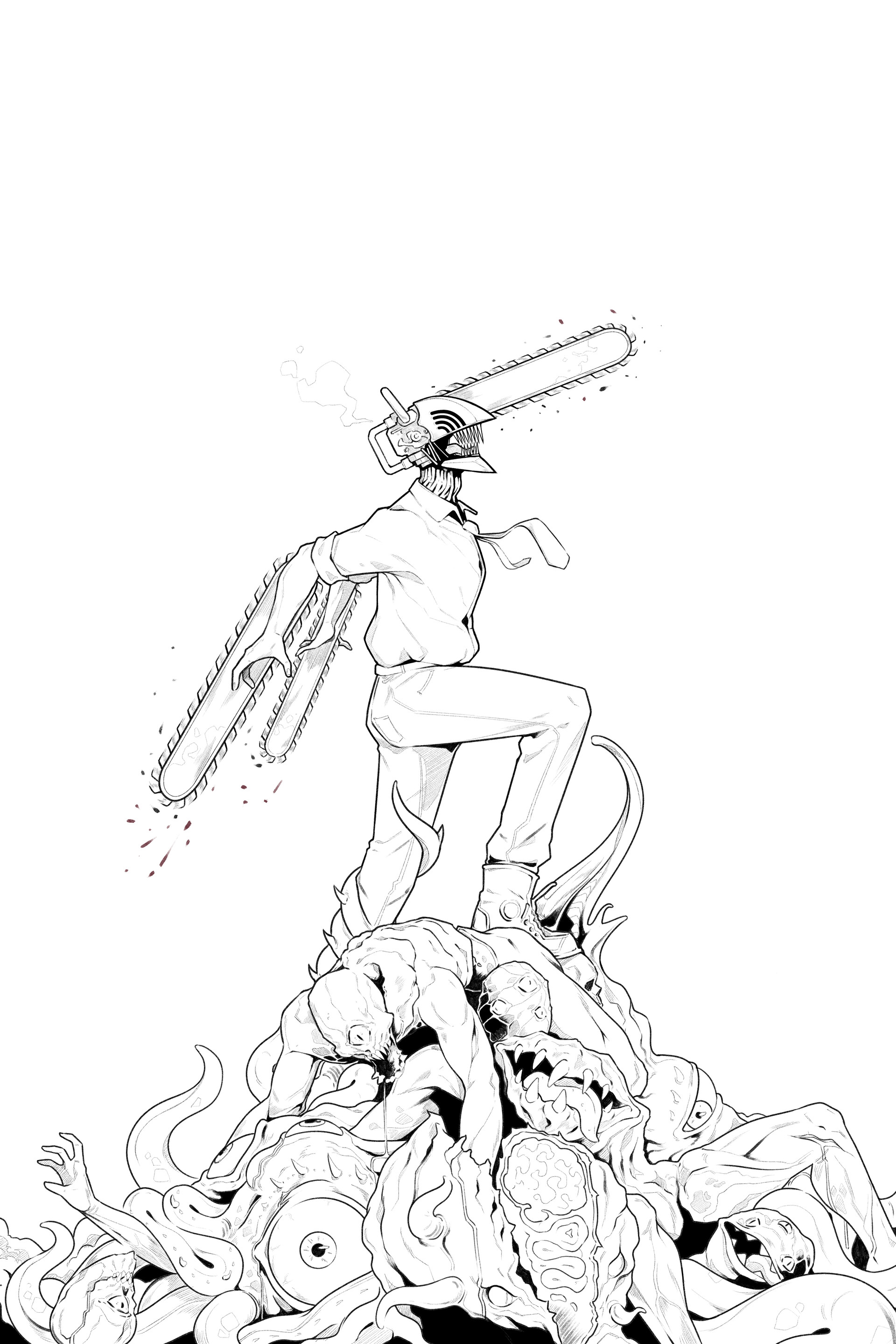 coloring pages of chainsaw man