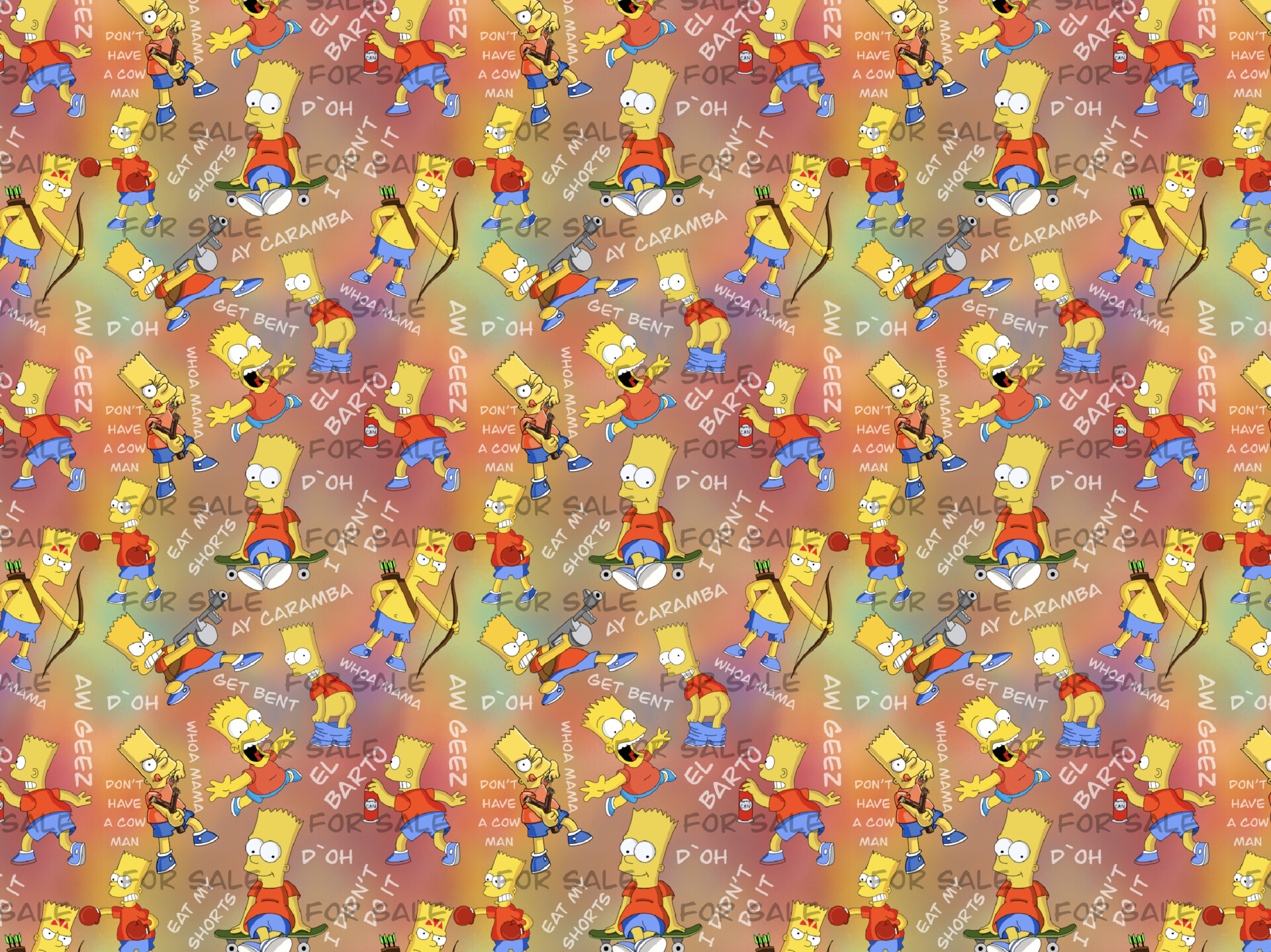 ArtStation - Bart Simpson seamless design for sale