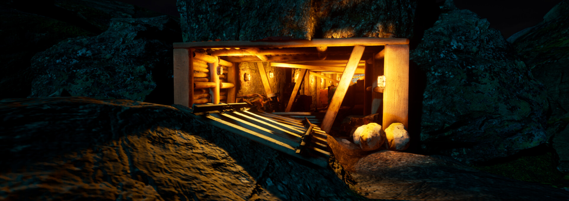 ArtStation - Abandoned Ghost Mine | Lighting and Look Dev Final