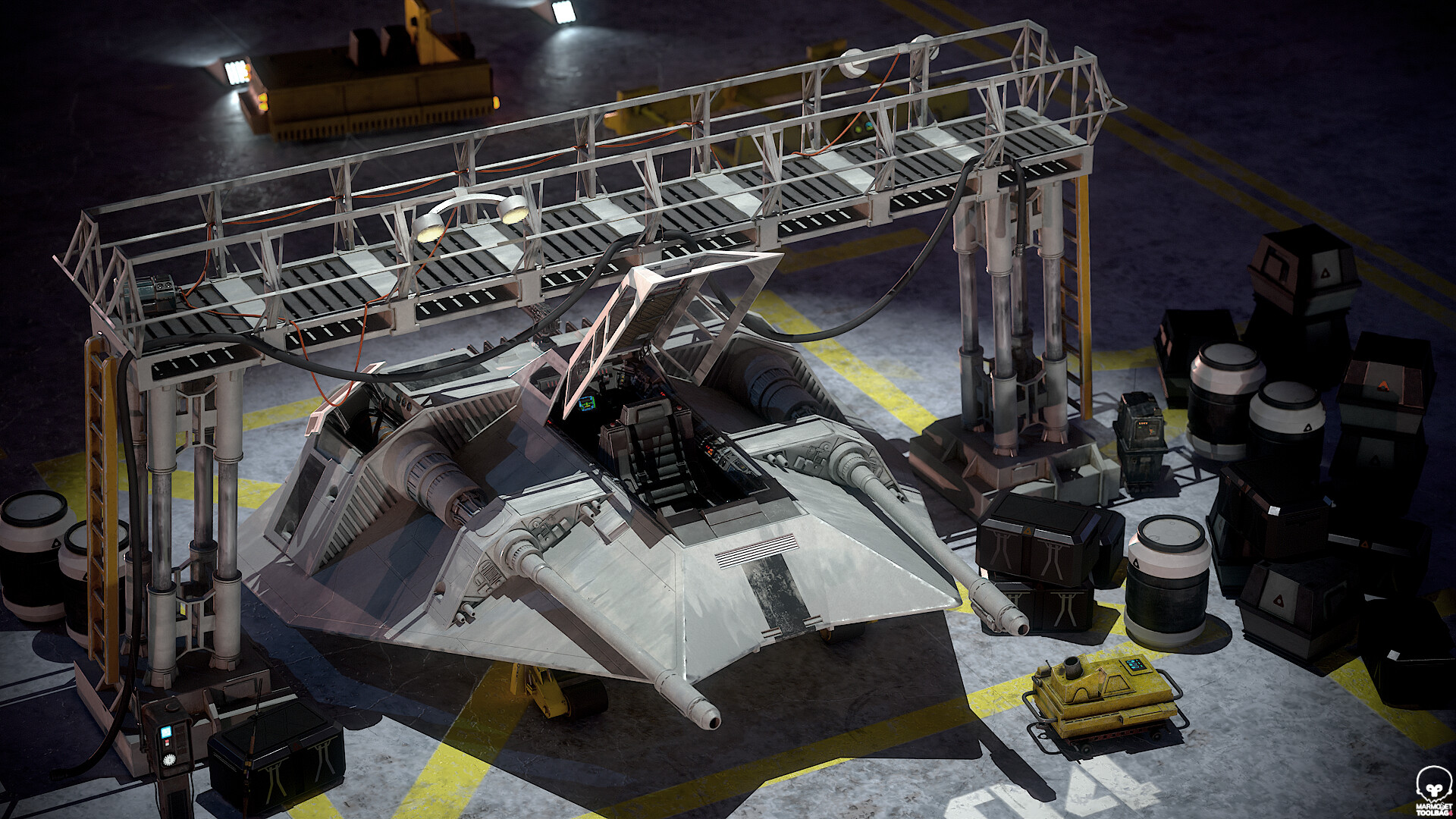 ArtStation - T-47 Air Speeder Maintenance - Star Wars Fan Art