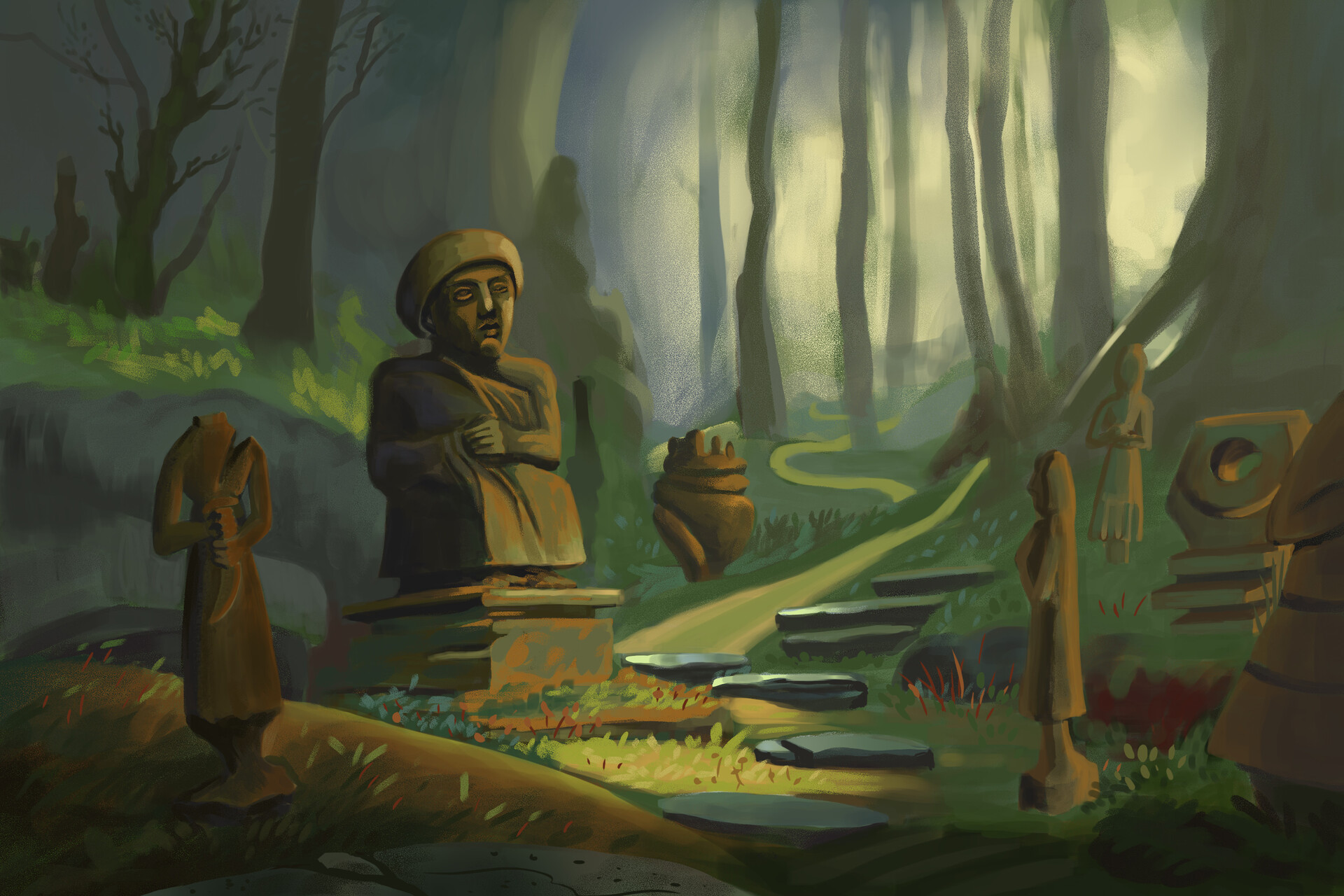 ArtStation - an abandoned sanctuary and secret graveyard