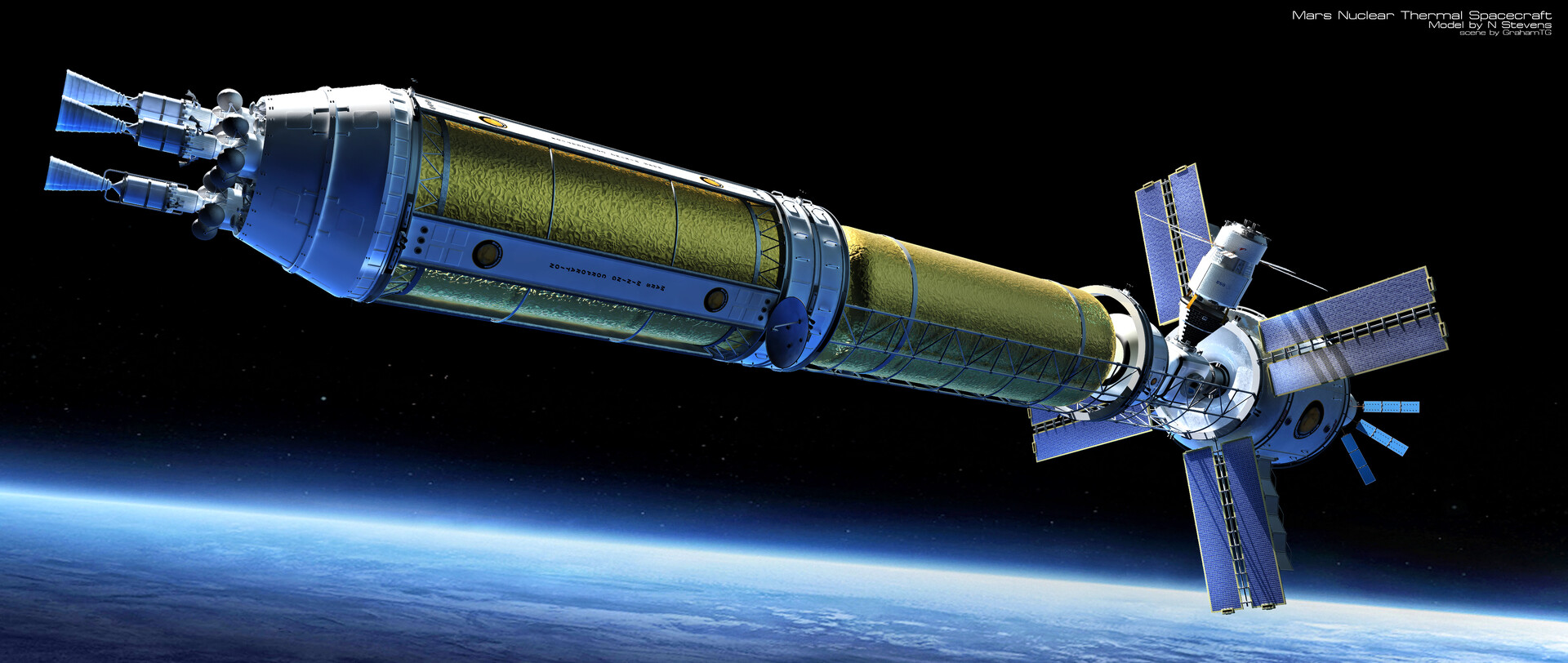 ArtStation - Mars Nuclear Thermal Spacecraft Concept.