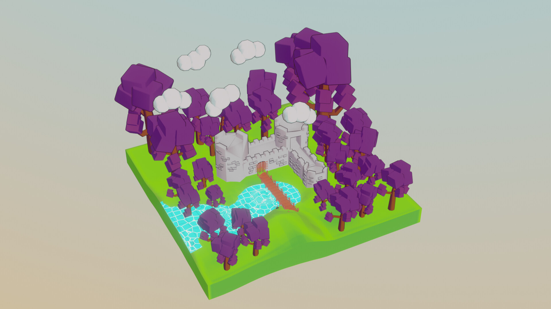 ArtStation - low poly castle