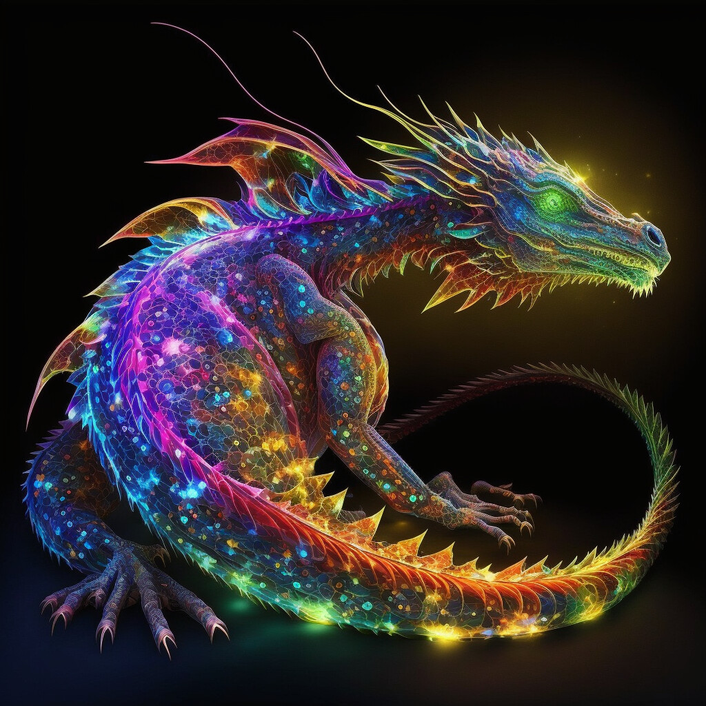 Big Rainbow Dragon Background Wallpaper
