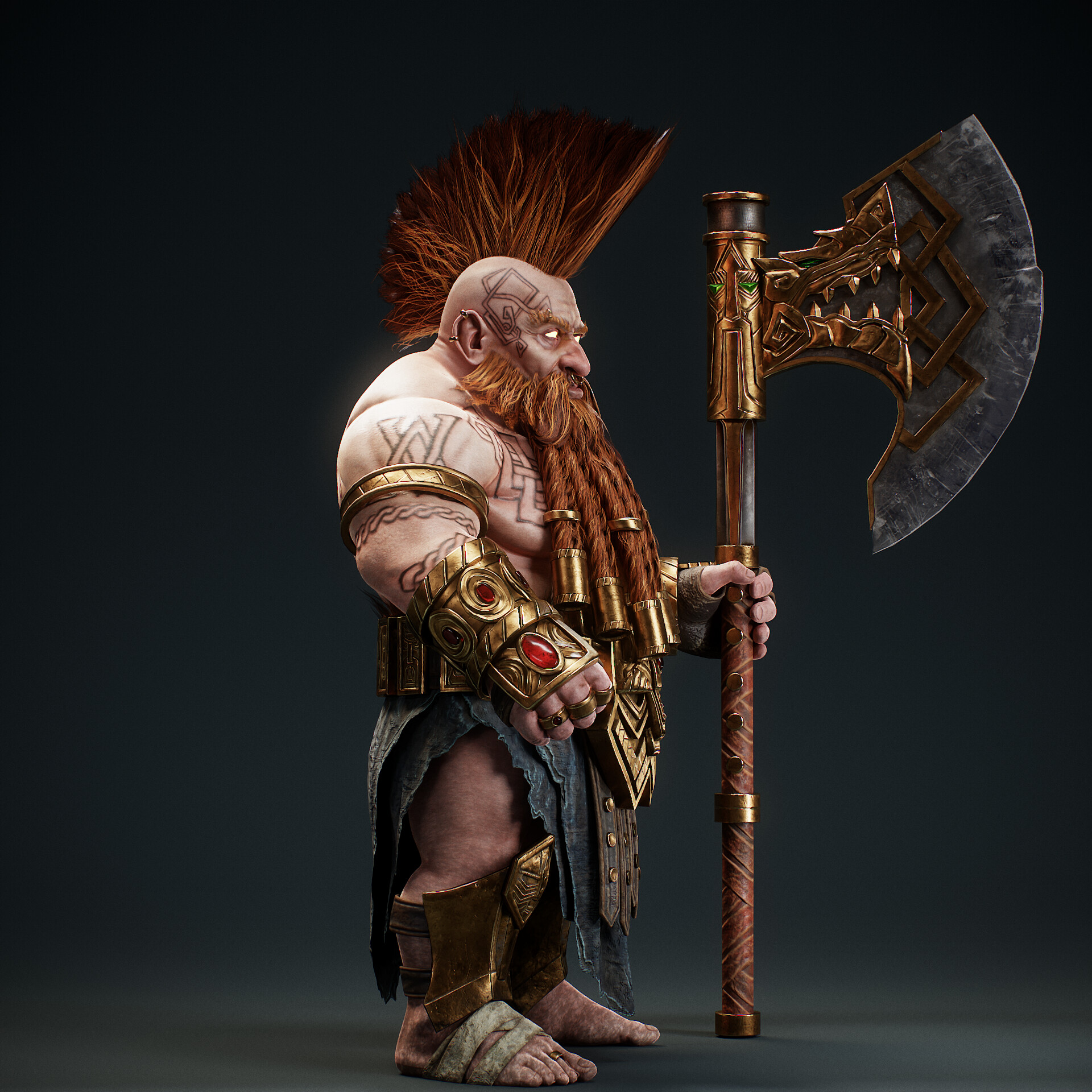 Operus de los Reyes - Dwarf Slayer - Warhammer Fanart