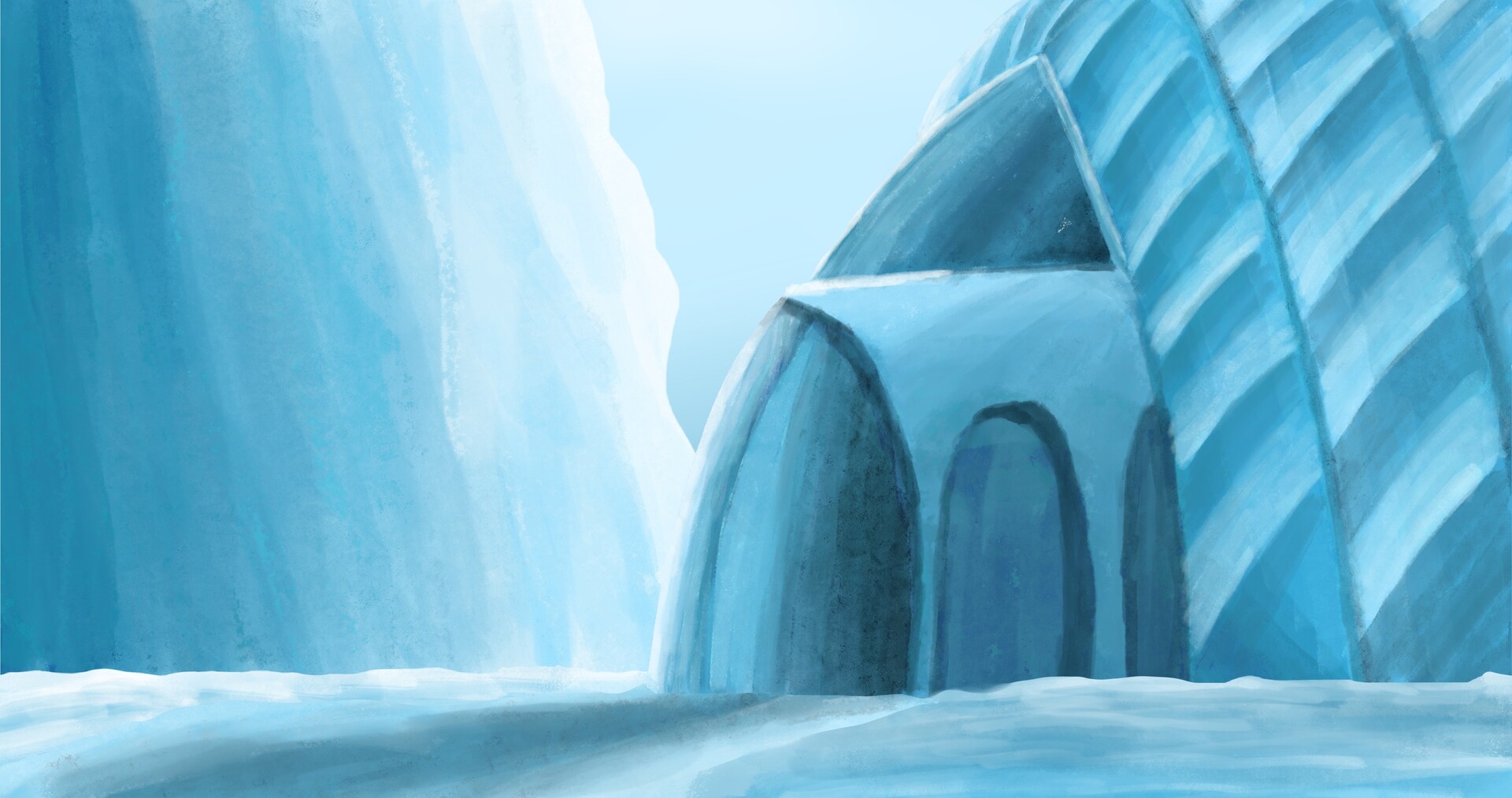 ArtStation - The Arctic Castle Concept Art on Procreate