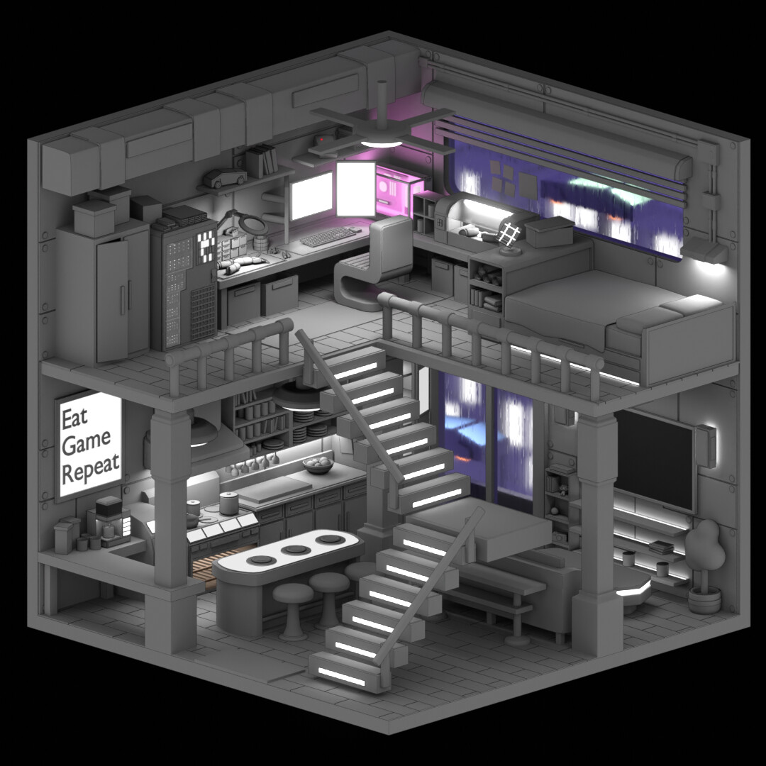 ArtStation - Futuristic Apartment