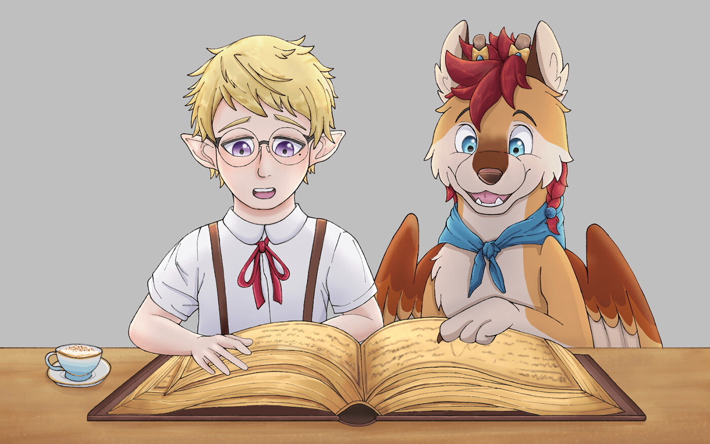 ArtStation - Book Friends - Elfa and Atlas 📚🍂