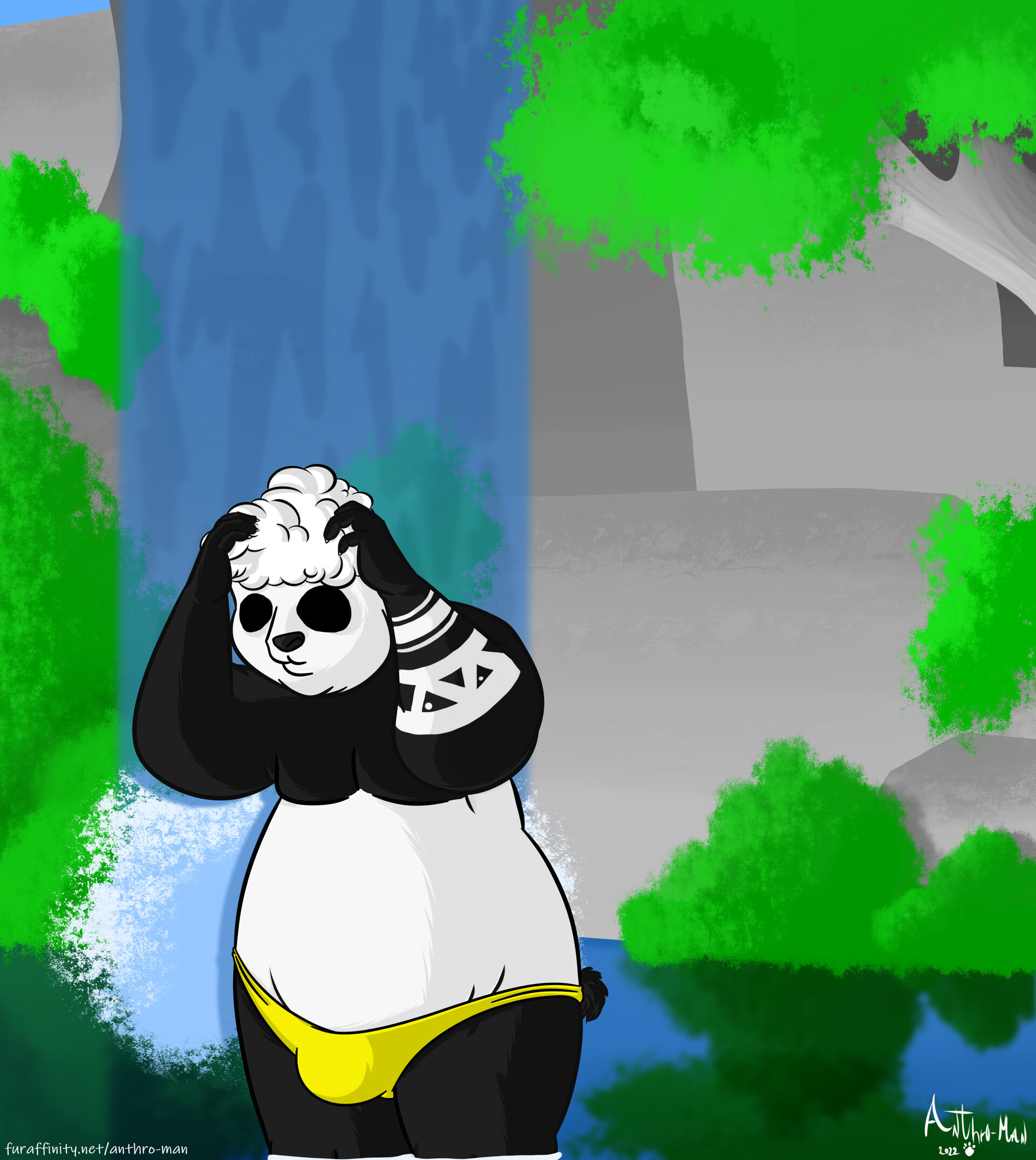 ArtStation - Panda washing his hair