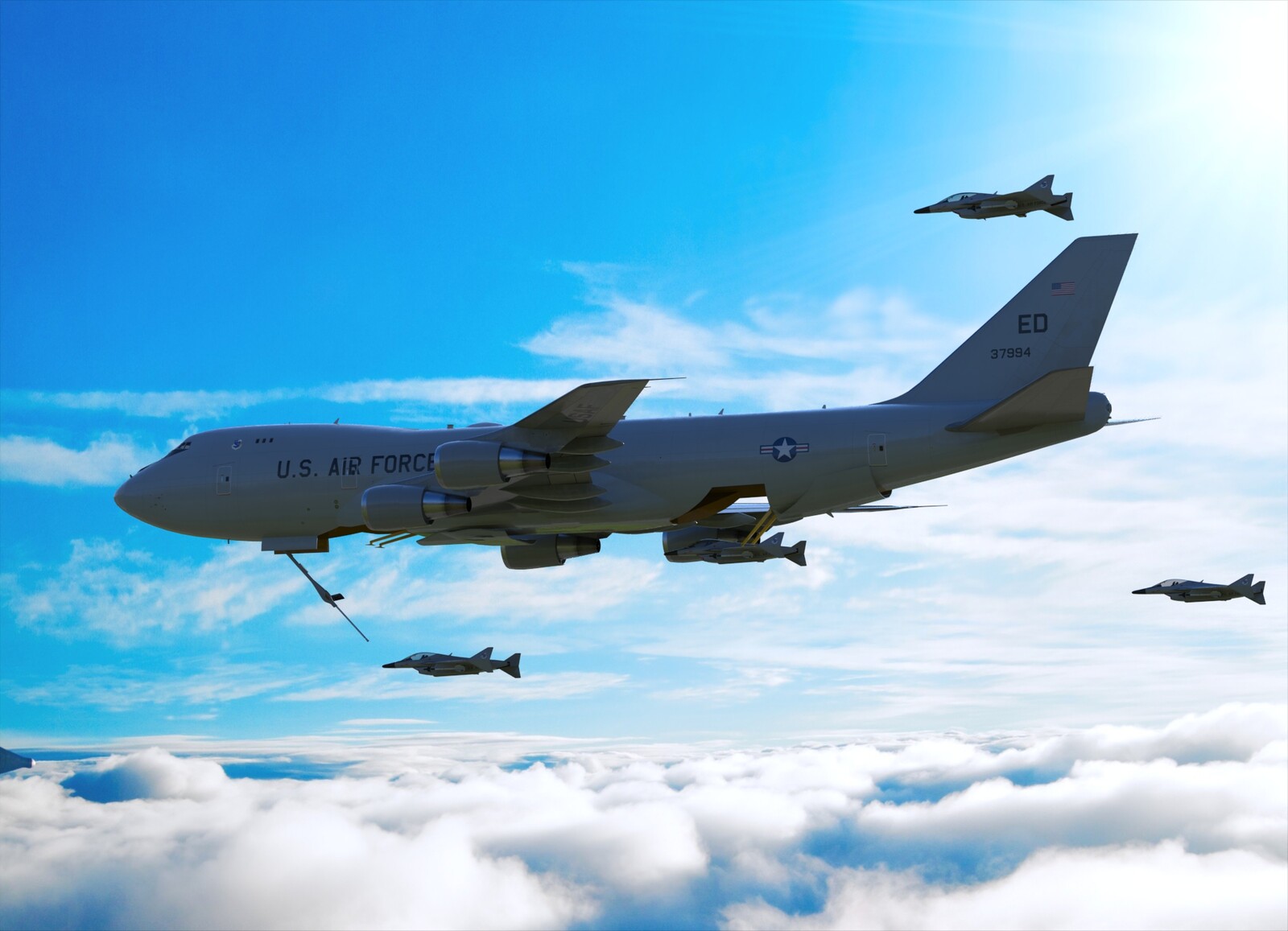 Tim Samedov - Boeing 747 Airborne Aircraft Carrier 3D model