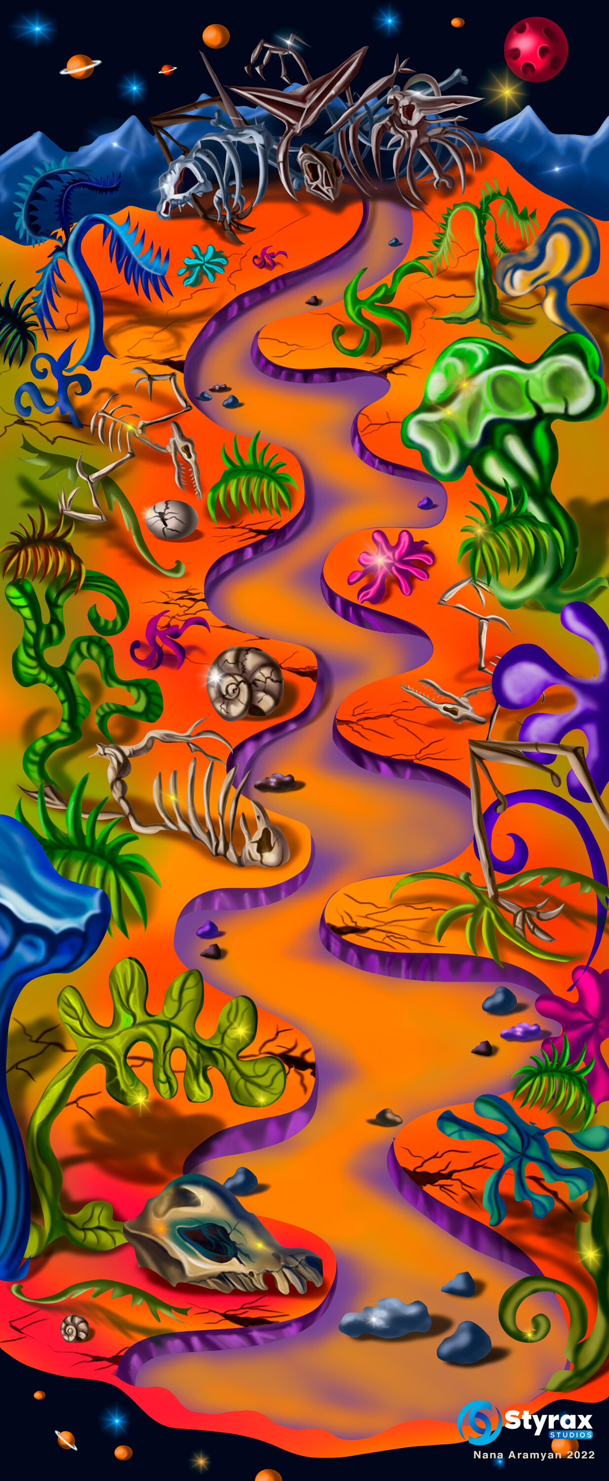 ArtStation - Game Level Map. Prehistoric planet