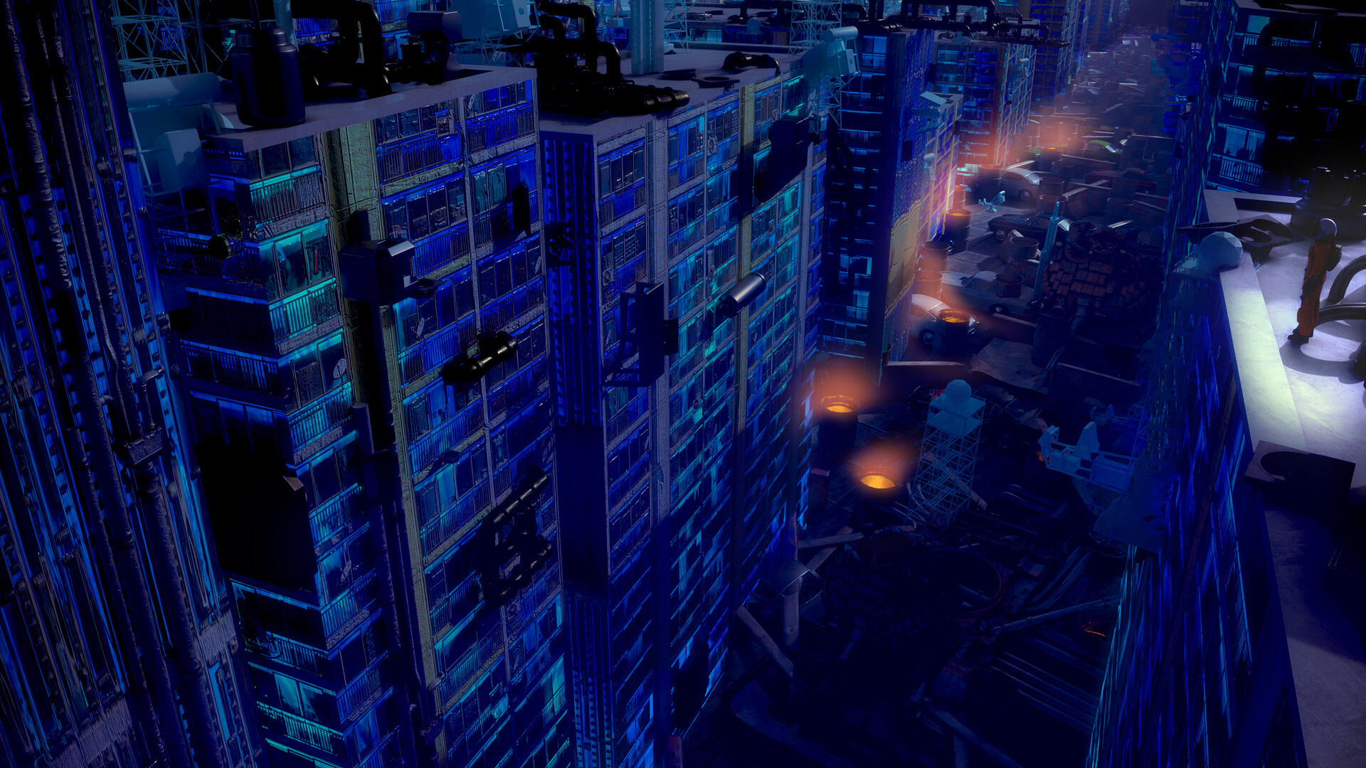 Neon gravity - city Steet