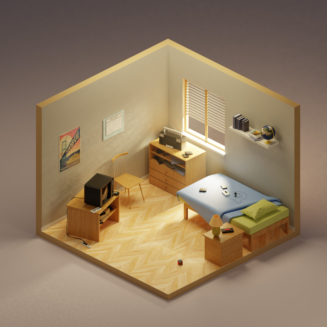 ArtStation - Isometric Bedroom