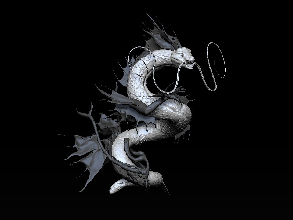 ArtStation - Mythical dragon untextured