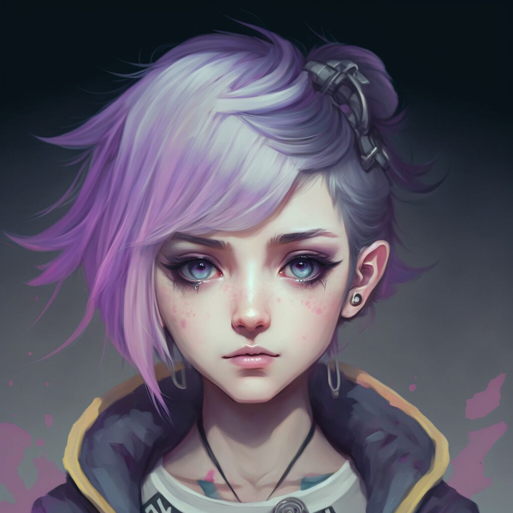 ArtStation - Pastel Goth Punk Girl #003