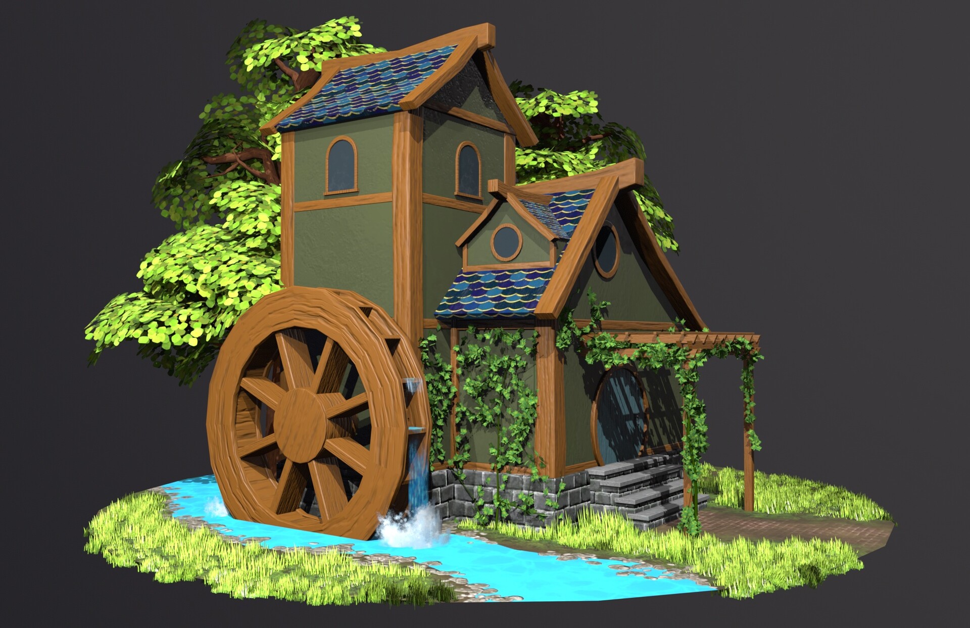 ArtStation - Water Wheel House