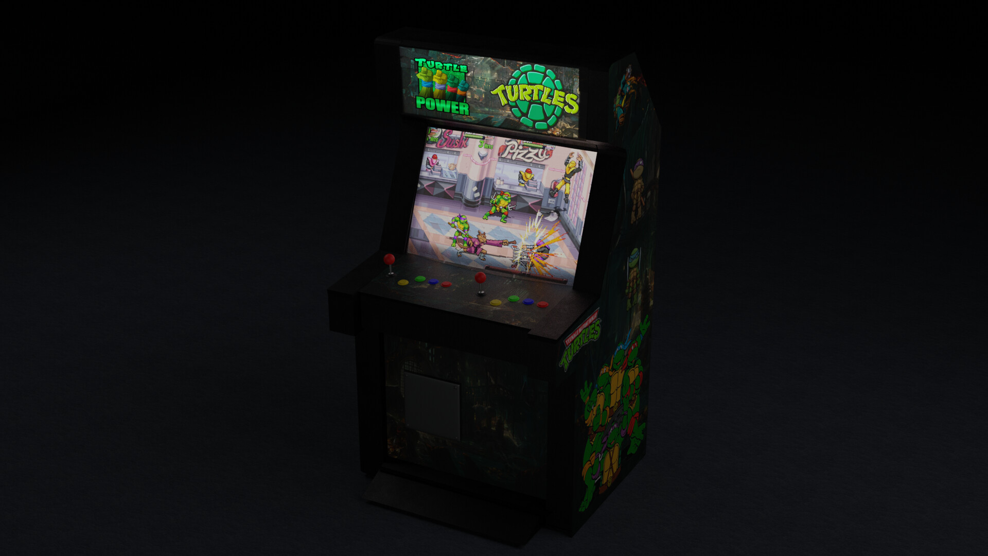 ArtStation - TMNT Arcade machine