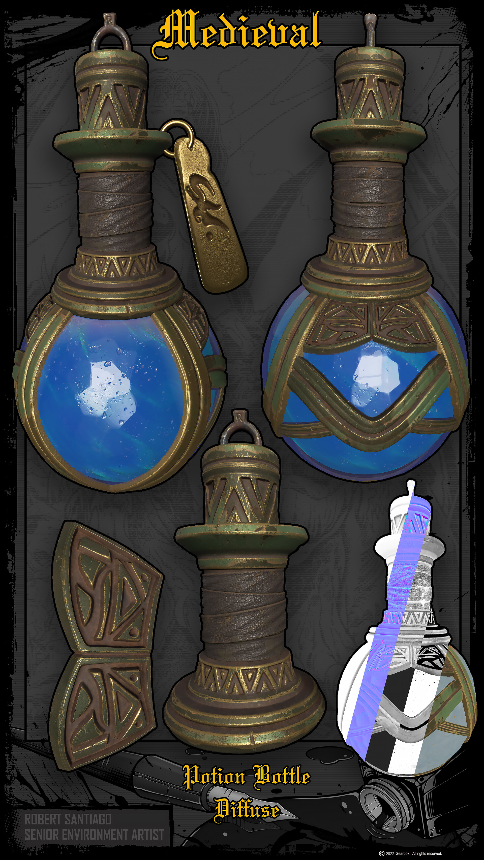 ArtStation - Medieval Potion Bottle