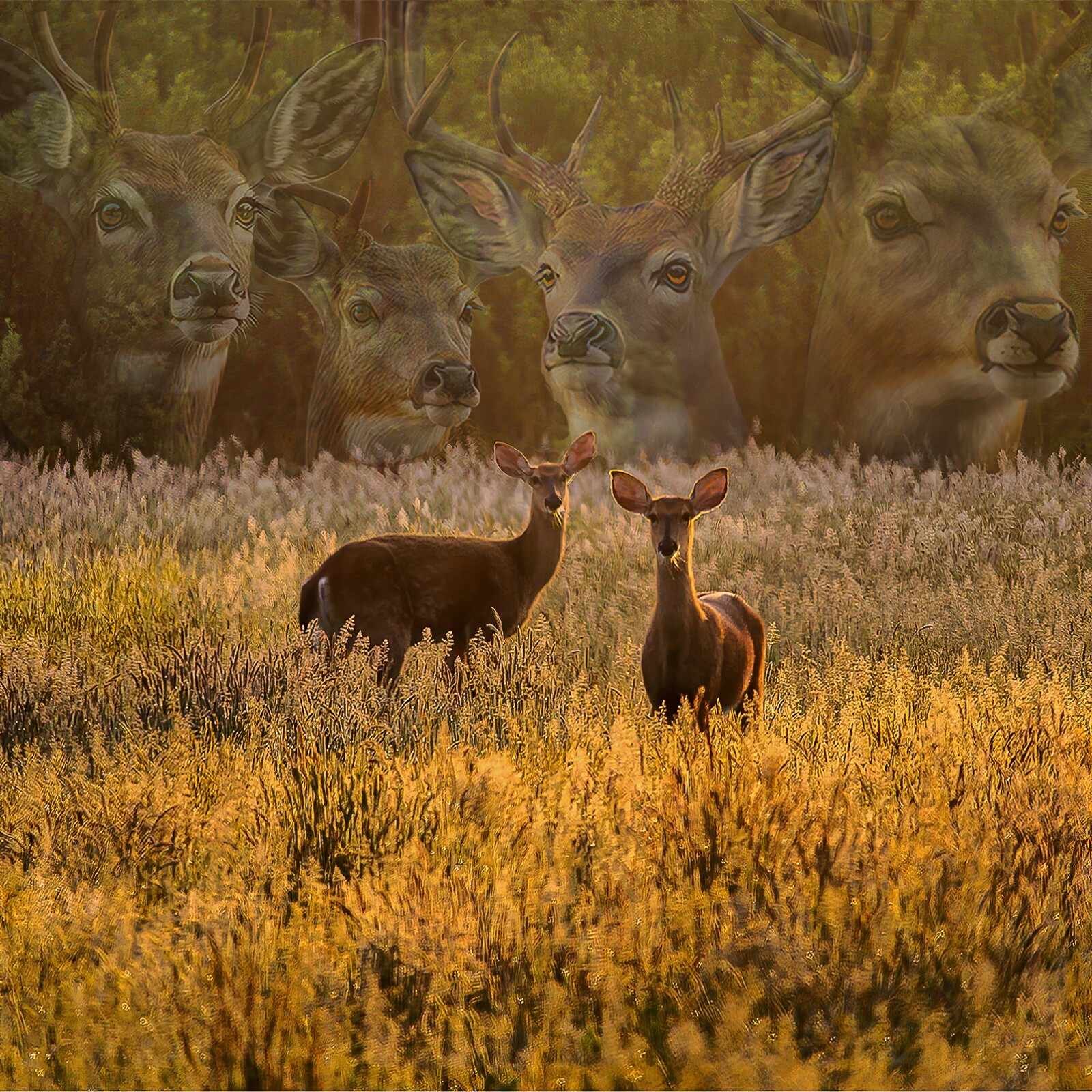 Rich Nardo - White-Tailed Deer (Blended Photography + AI Art