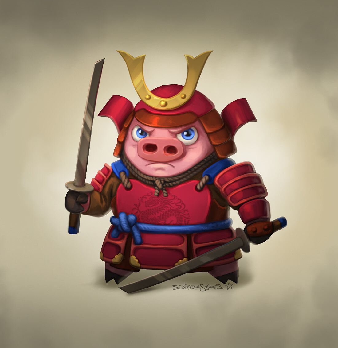 ArtStation - Pig samurai