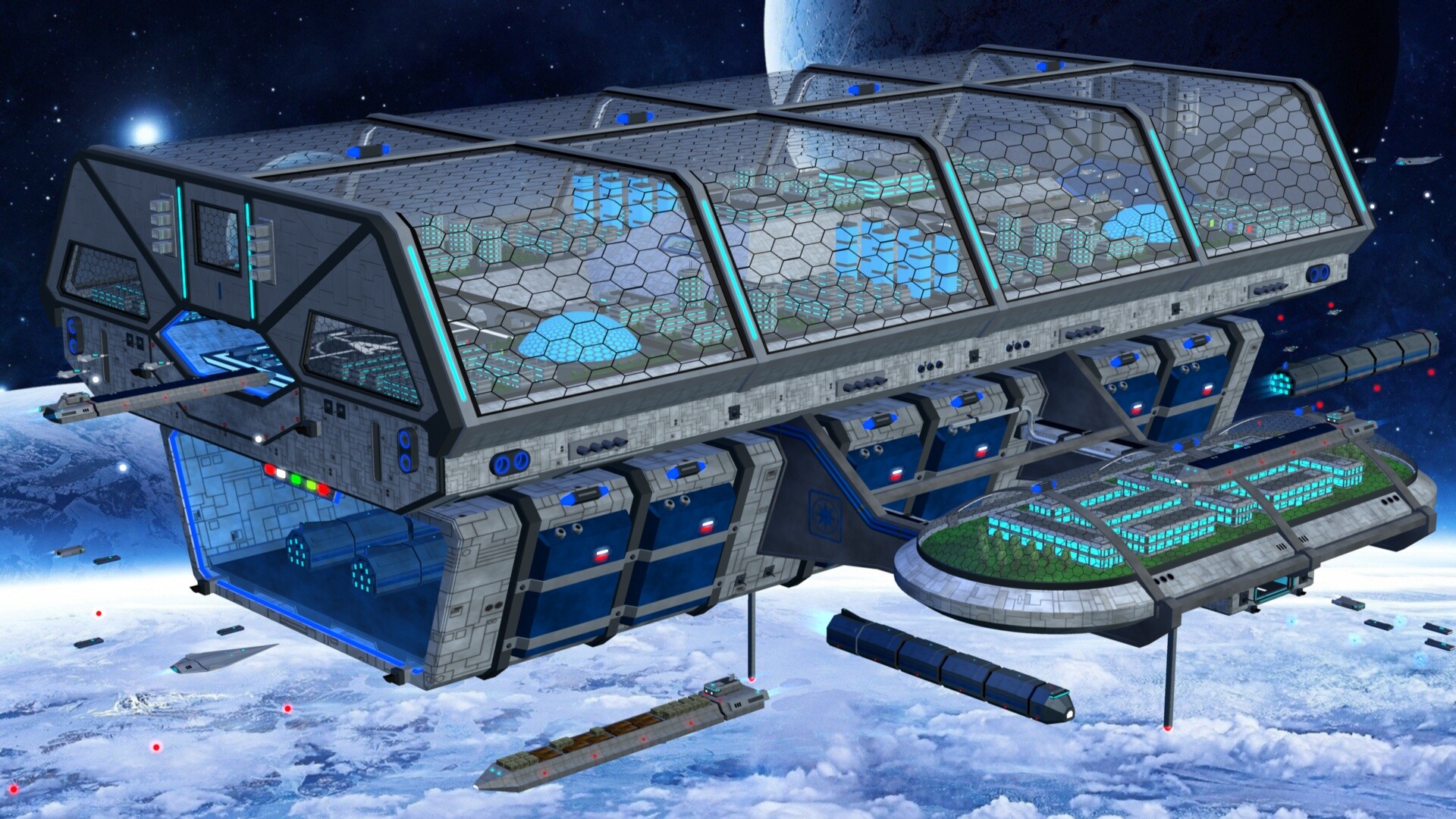 ArtStation - Des stations orbitales de Chronique de Galatée...