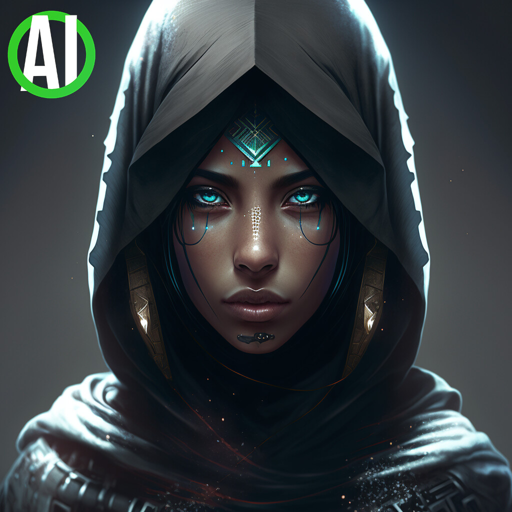 Artstation Beautiful Ai Generated Dark Fantasy Qatari Woman With Cyberpunk Features