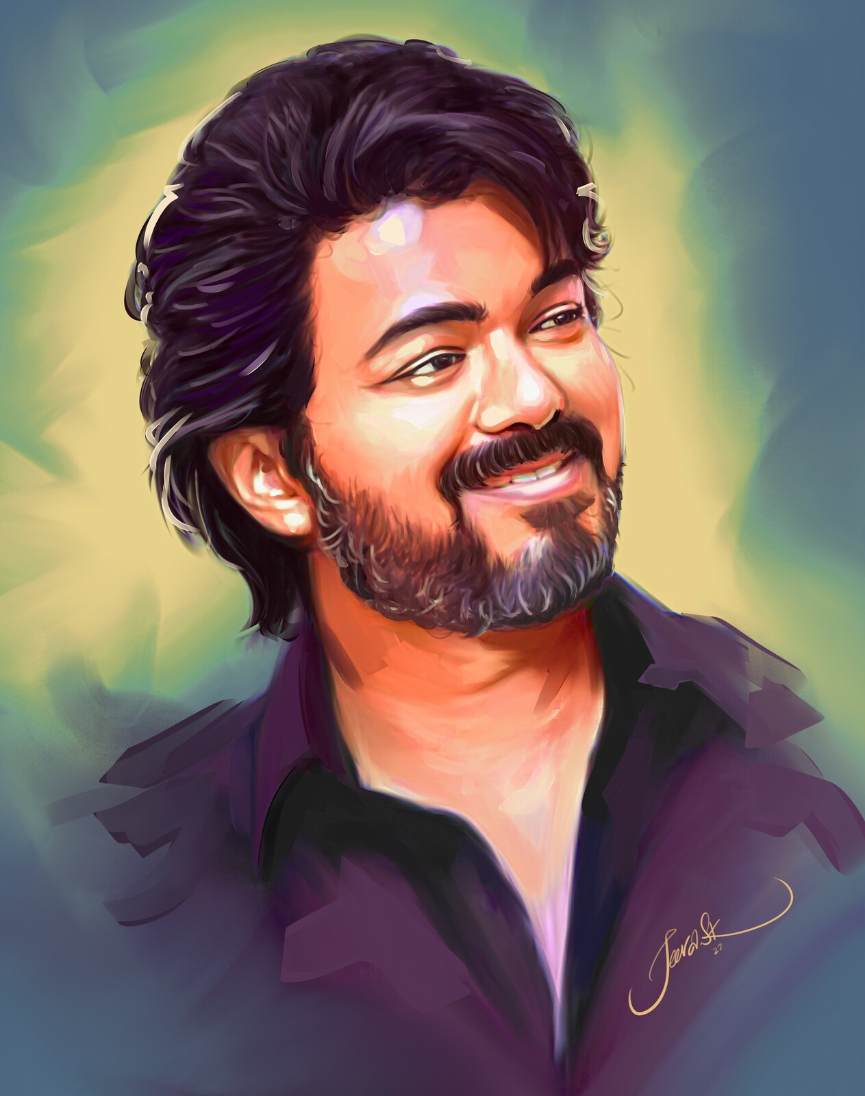 Jeeva Artist - Thalapathy Vijay 67 Getup Painting 2022 #Thalapathy67 # ...