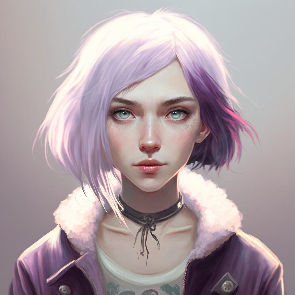 Artstation Pastel Goth Punk Girl 008