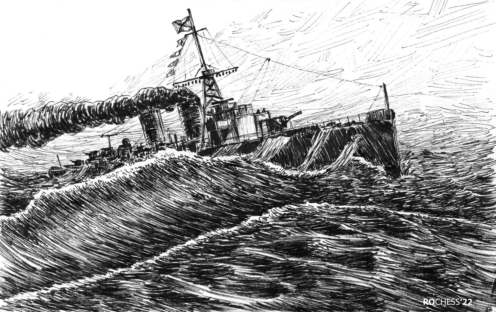 Roman Shakhmatov - WW2 Ships (Drawing in the subway)
