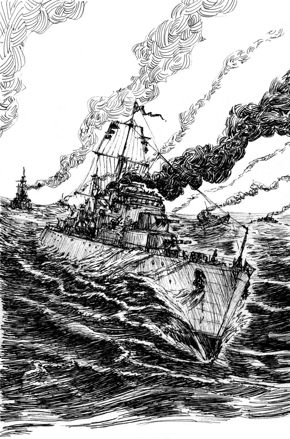 Roman Shakhmatov - WW2 Ships (Drawing in the subway)