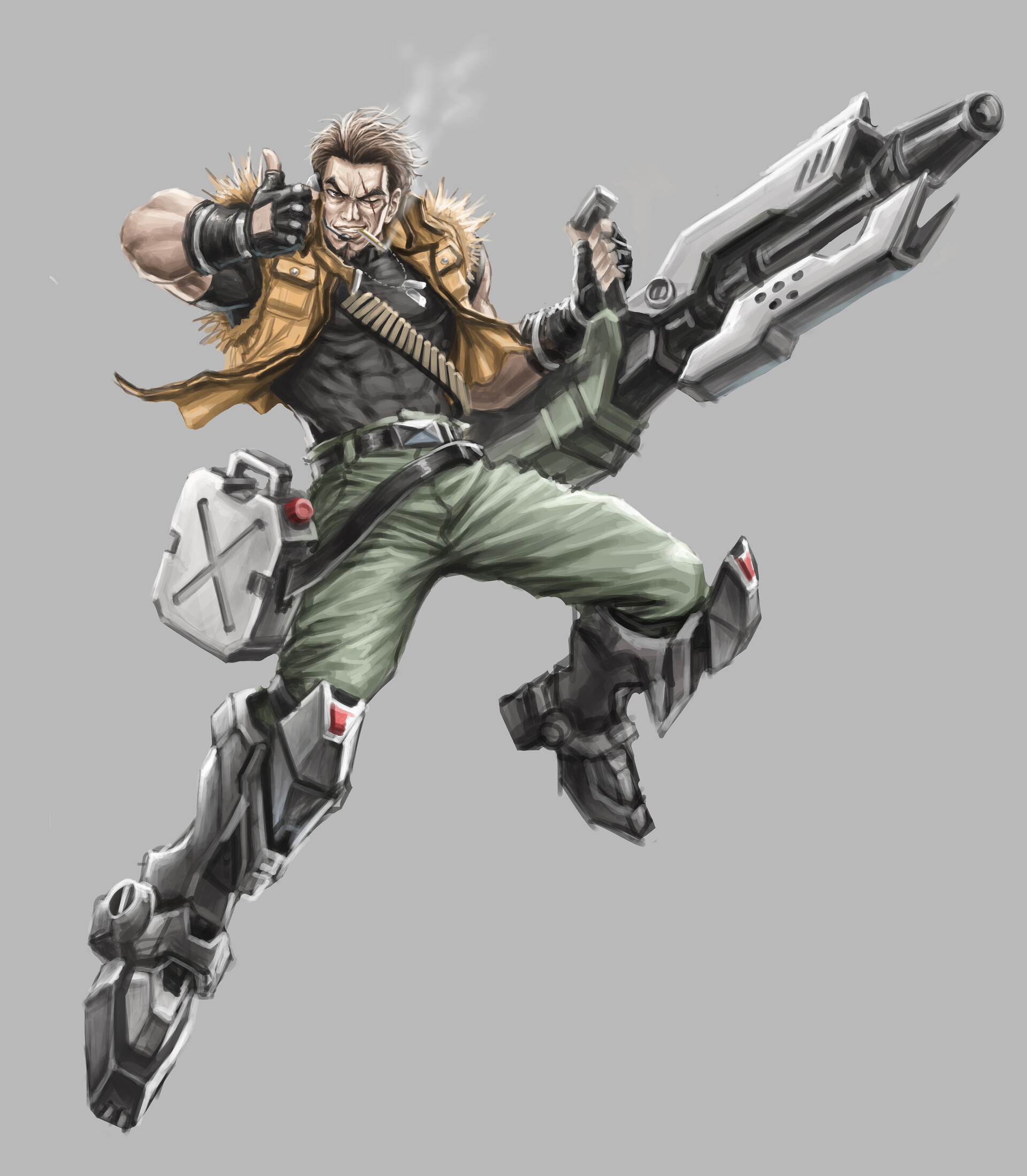 dingoo92 - SF action game character concept gun Launcher