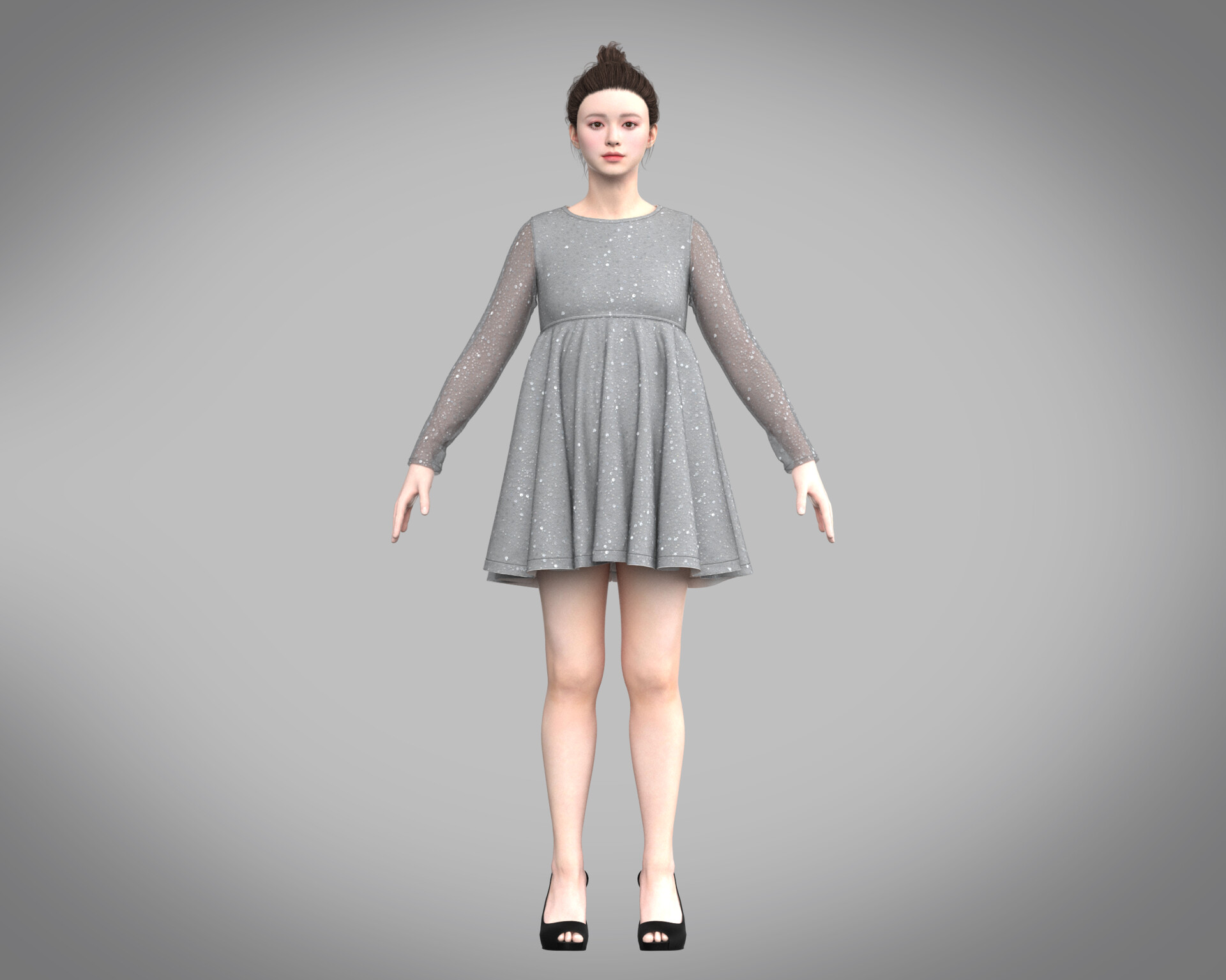 ArtStation - Maternity long sleeve dress