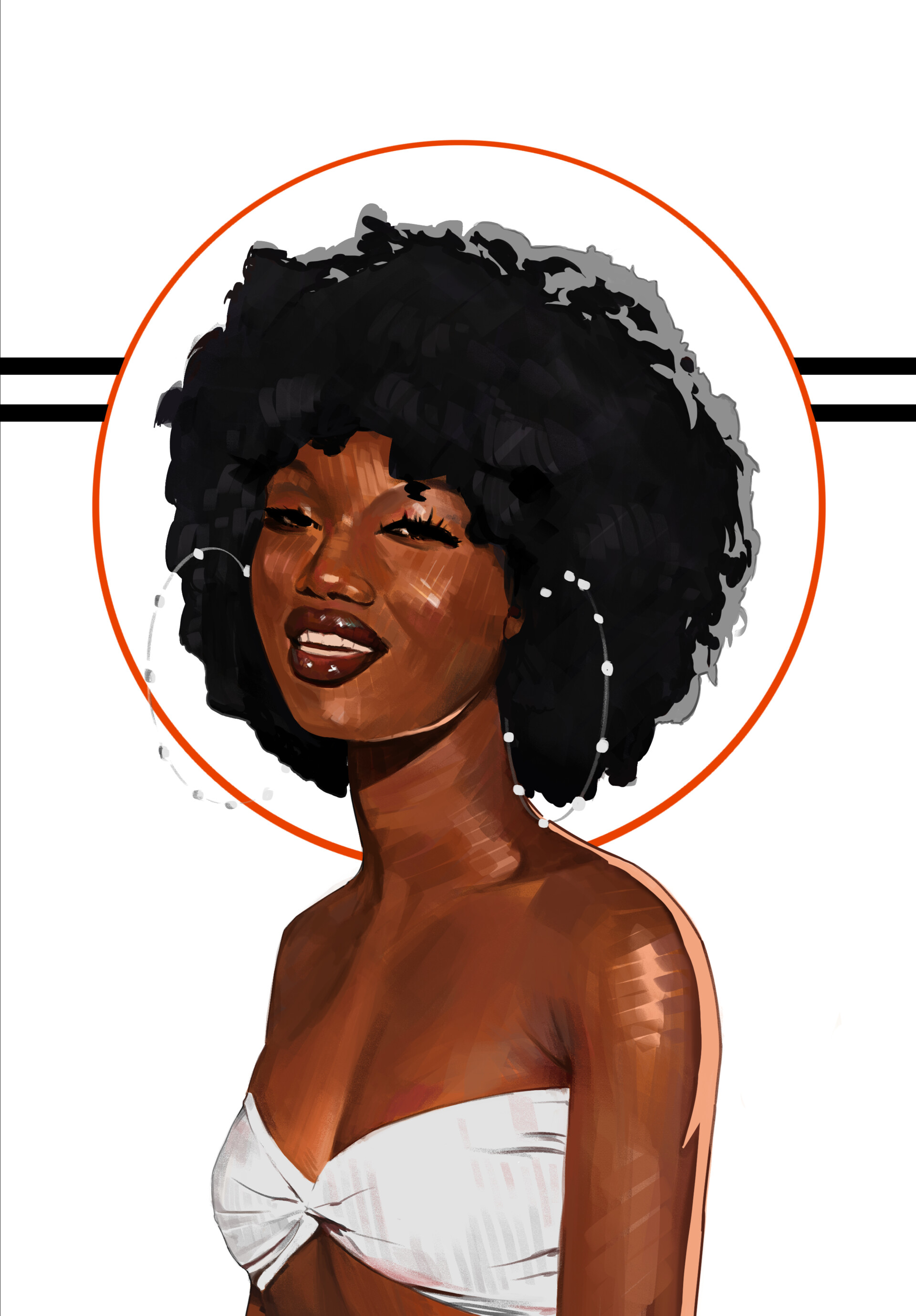 afro drawing reference